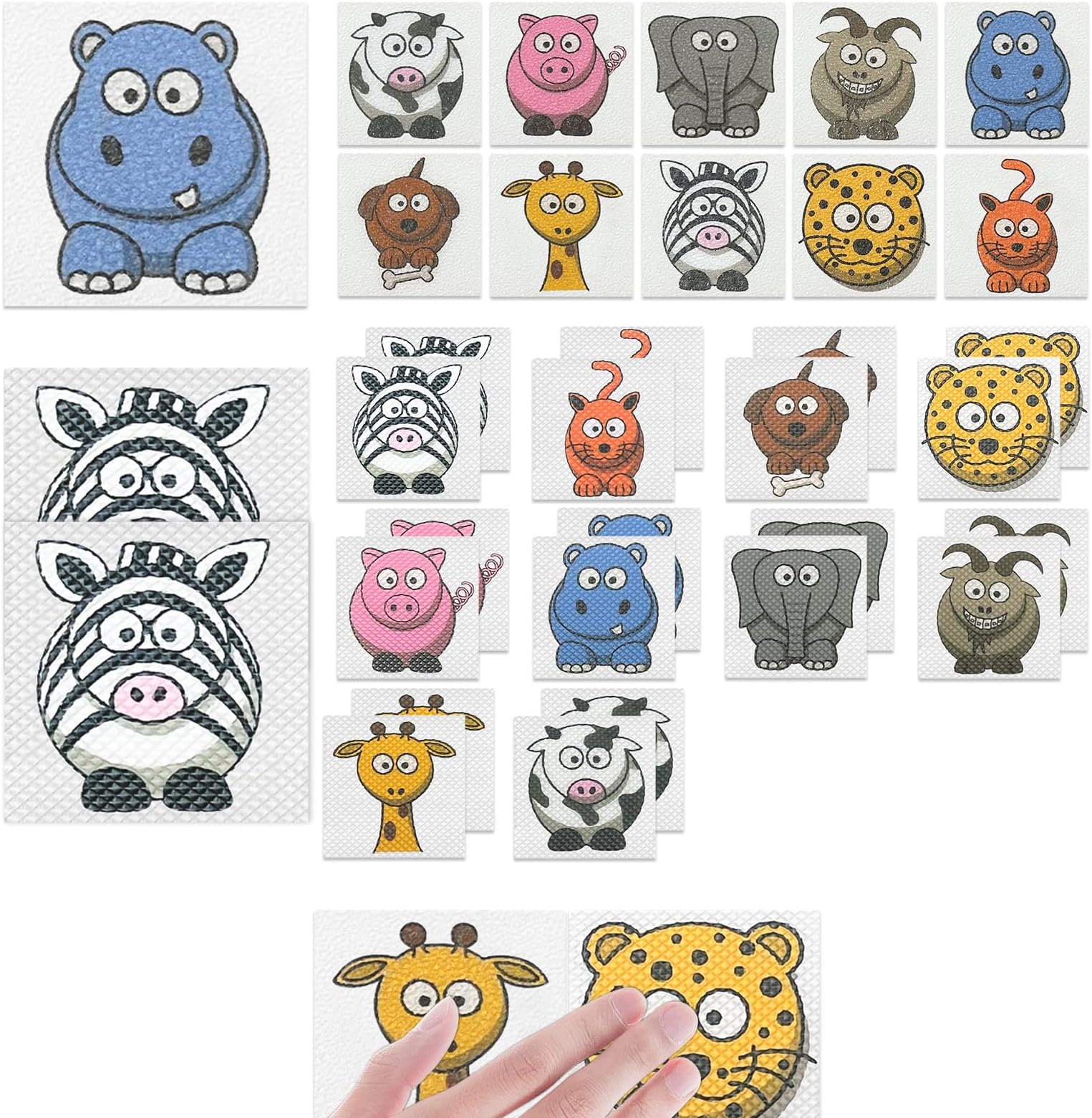 Amazon.com: 30PCS Calm Sensory Strips Adhesives Stickers, Cute Animal ...