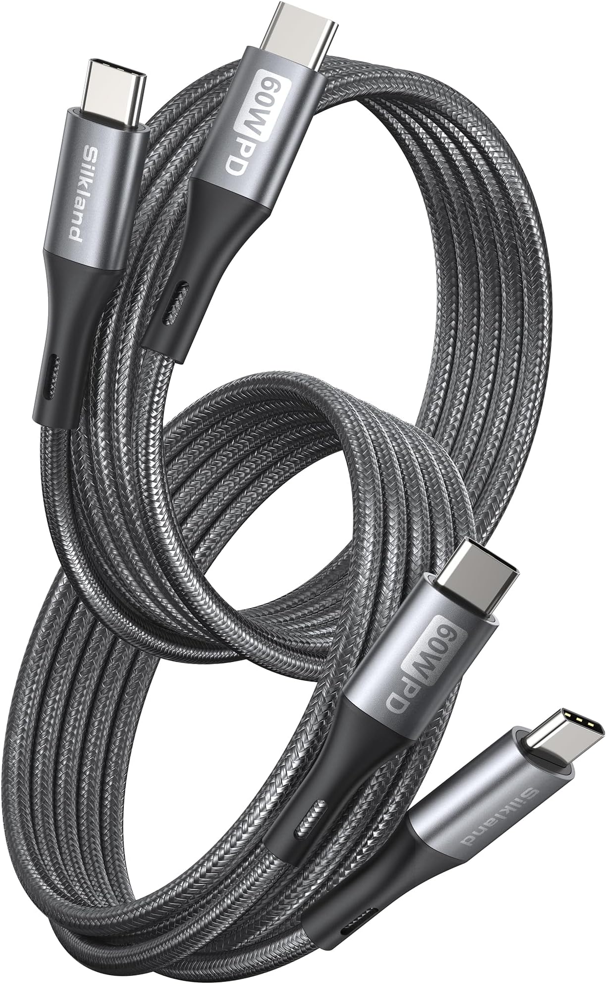 Silkland USBC to USBC Cable 2Pack 0.5M, 60W USB C to USB C Cable Fast ...