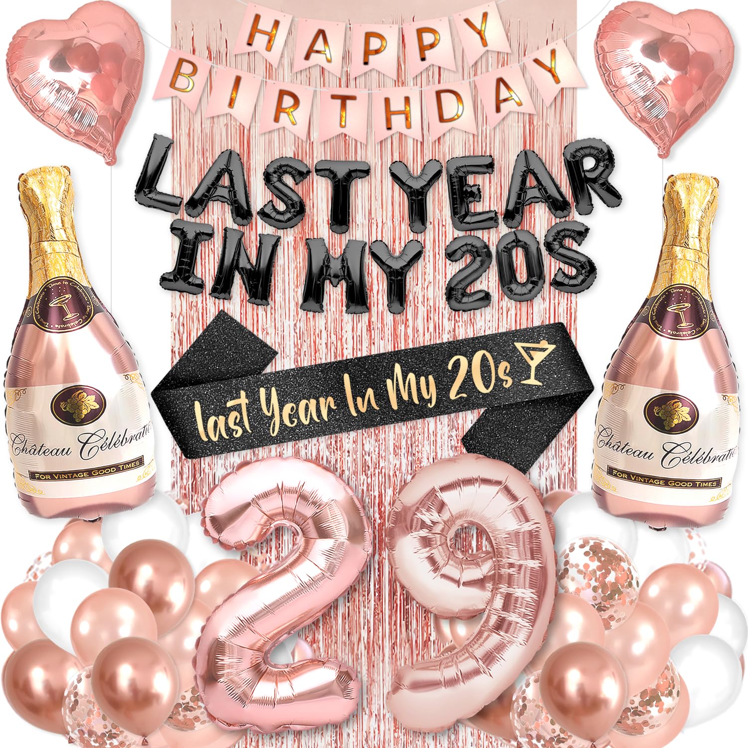 Amazon.com: 29th Birthday Party Decorations for Women Rose Gold ...