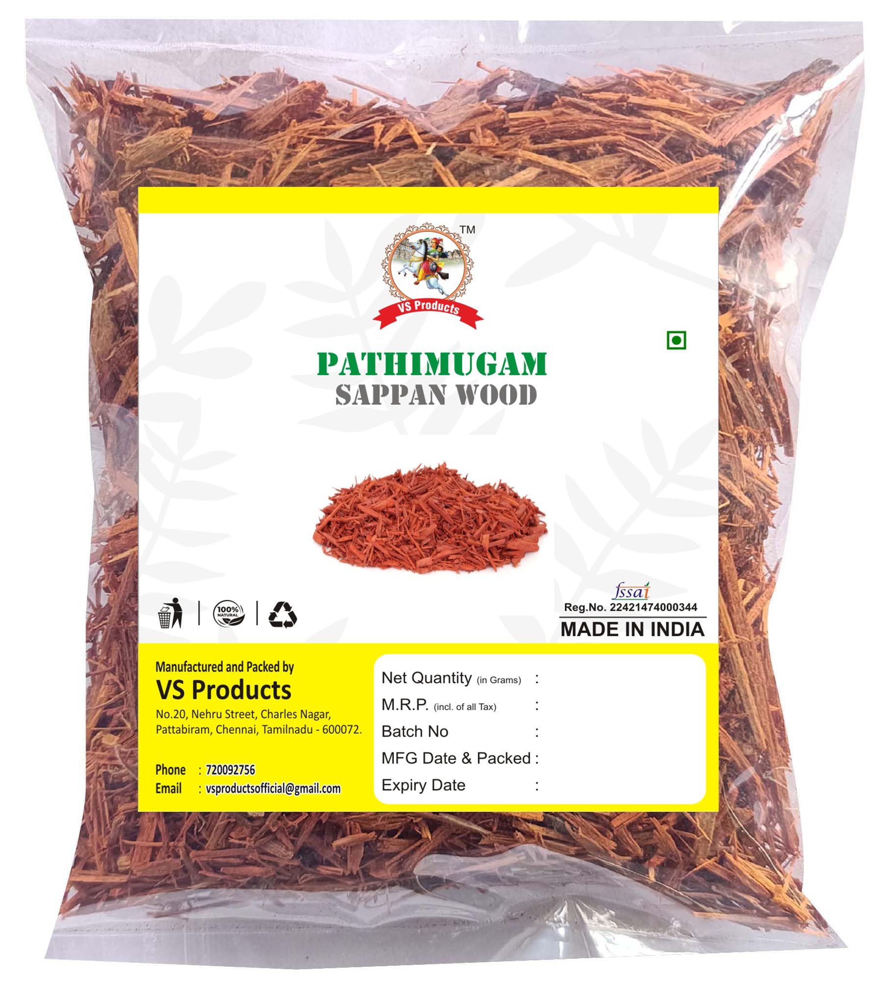 VS Products Pathimugam, 50g |Sappan Wood | Patang | Pathimukham | For ...