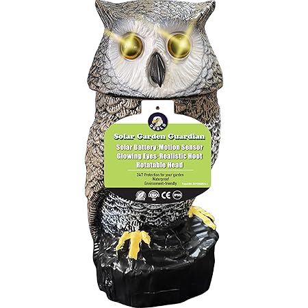 Amazon.com: Ugold Solar Powered Garden Owl with Detection, Flashing ...