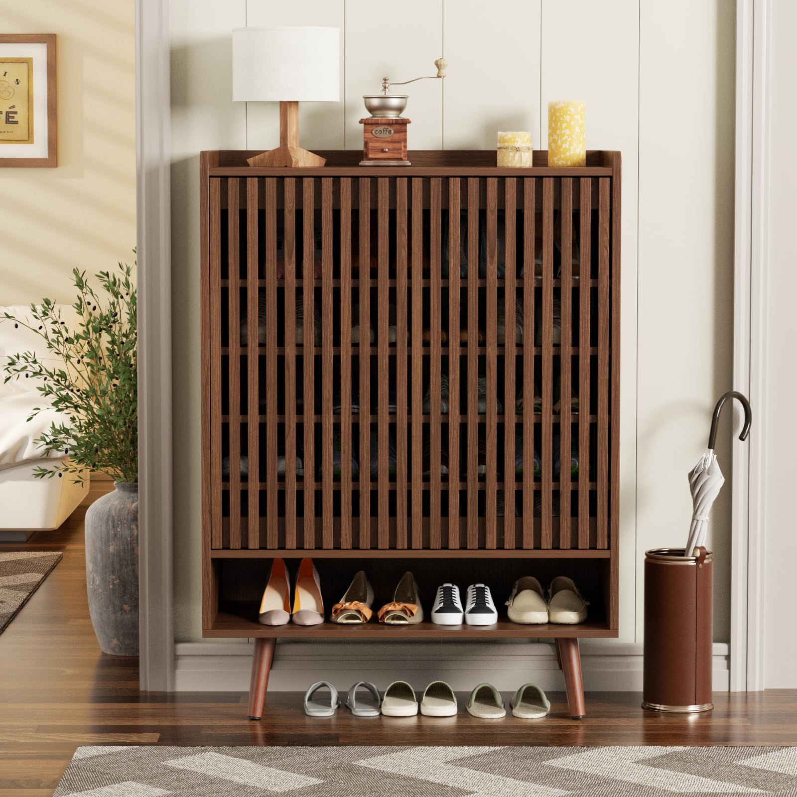 Amazon.com: Large Shoe Cabinet with Doors, 6-Tier Entryway Shoe Storage ...