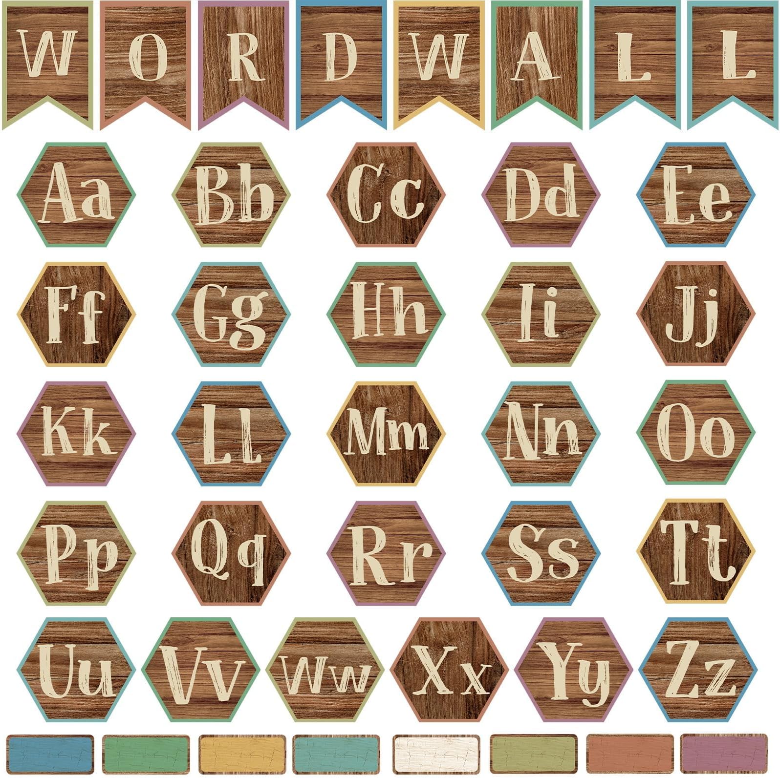 Amazon.com : Word Wall Classroom Bulletin Board Set - Alphabet Letters ...