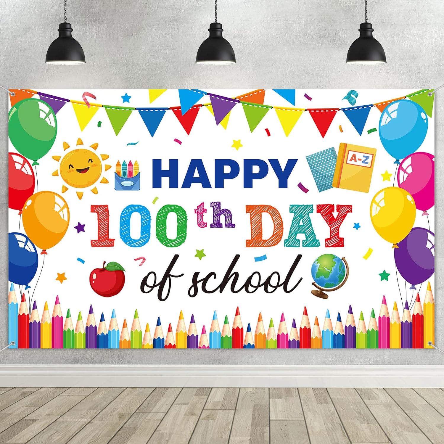 Amazon.com : Tiamon 100th Day of School Banner Decorations 100 Days ...