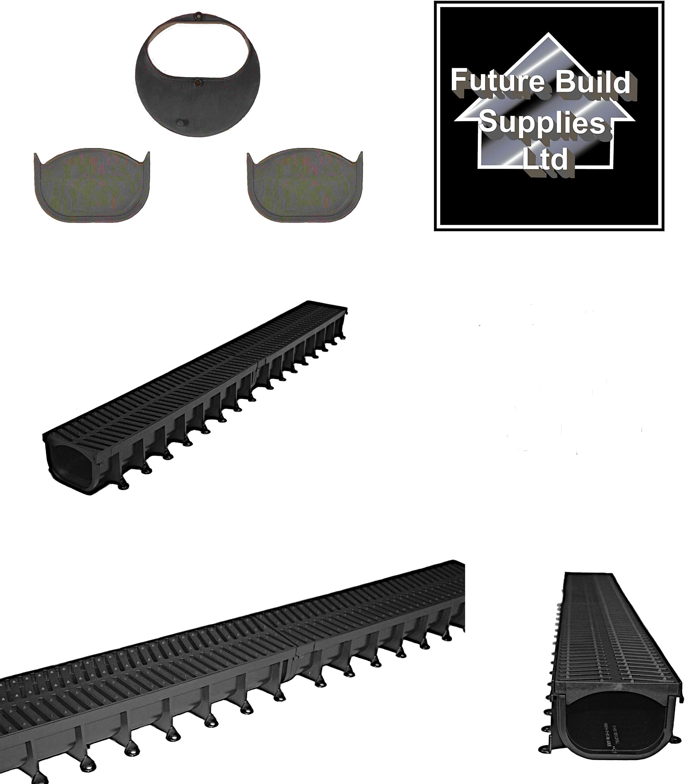 5 x Heavy Duty A15 Linear Storm Water Shallow Flow Channel Drainage PVC ...