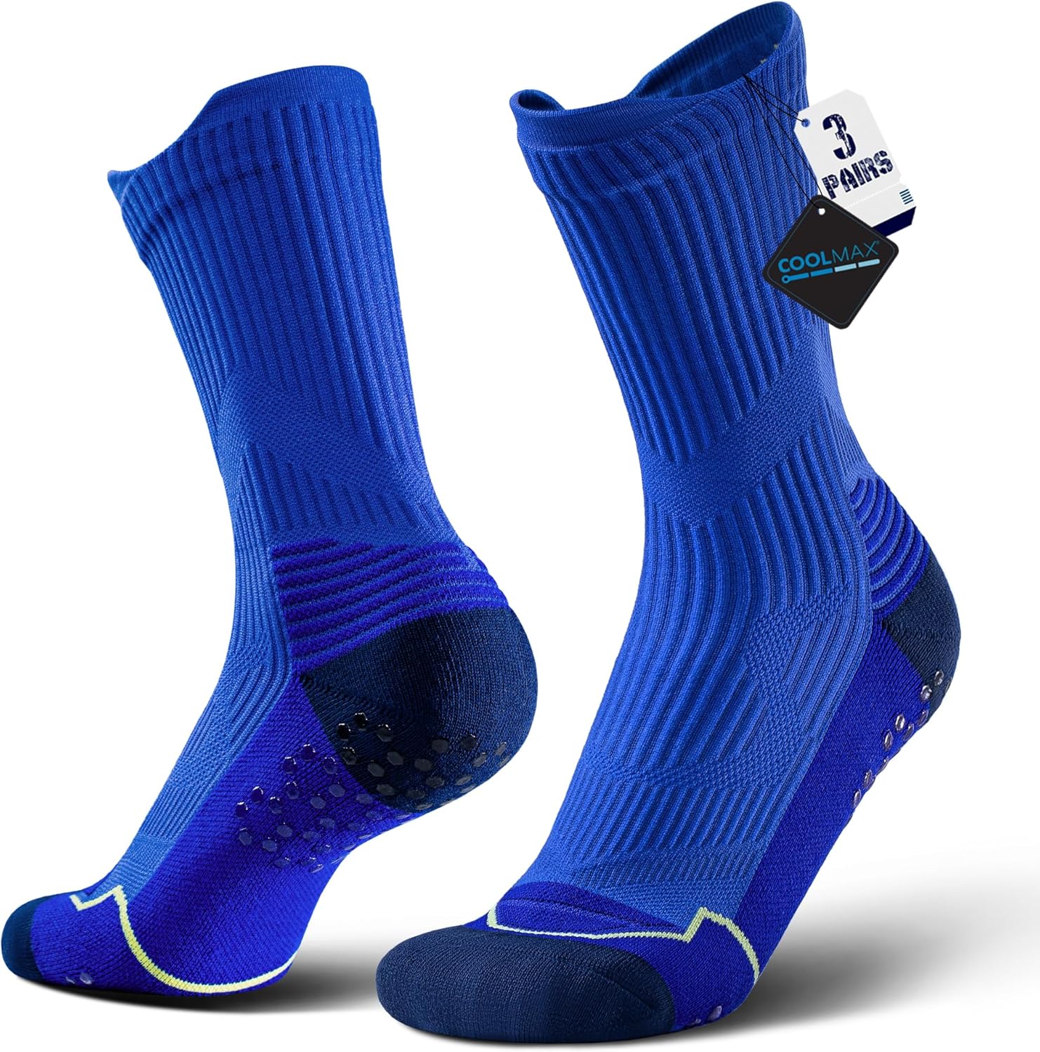 BRISIRA Grip Socks for Men Women with Non Slip Pad Cushion Bamboo ...