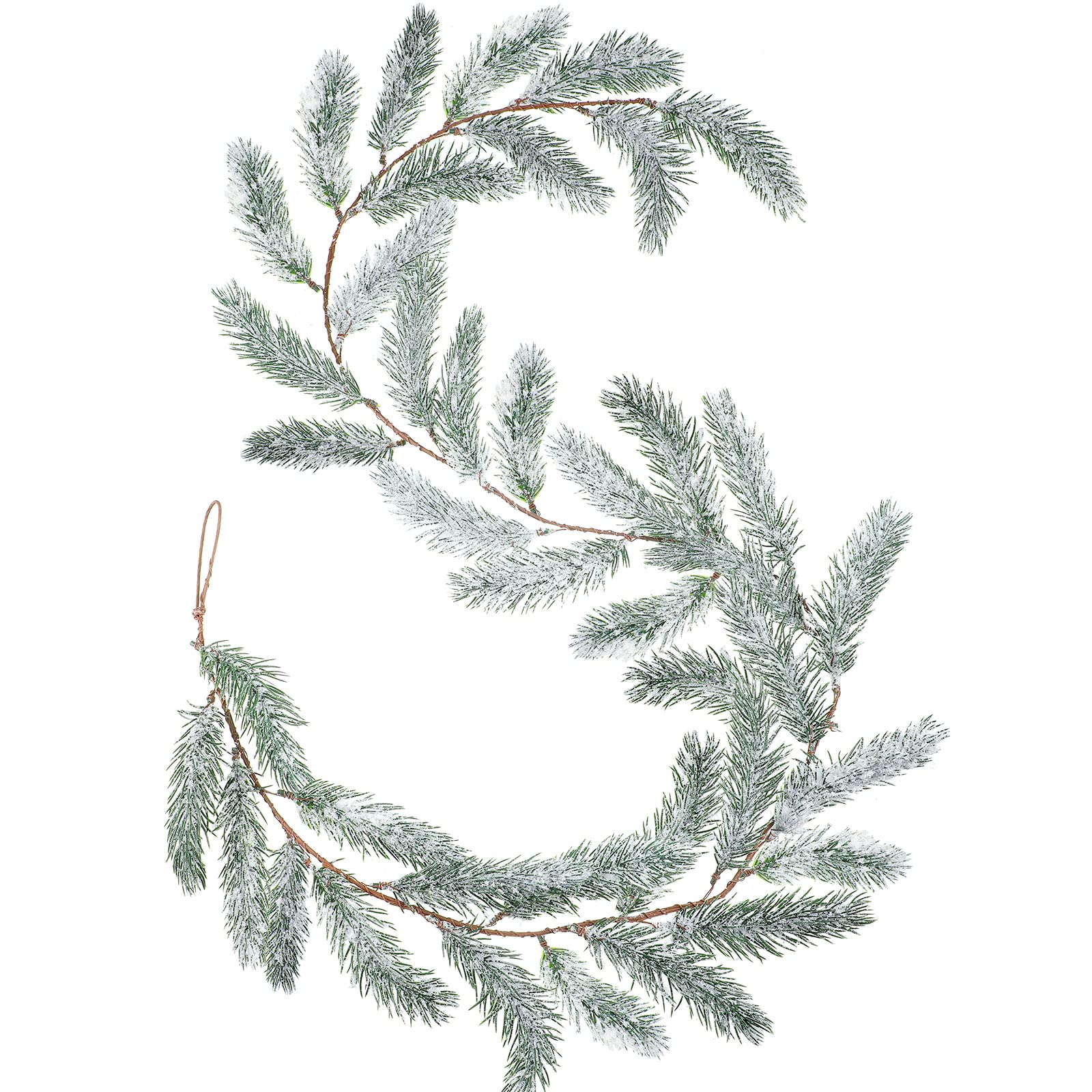 Amazon.com: 5 Ft Christmas Frosted Garland Artificial Pine Garland with ...