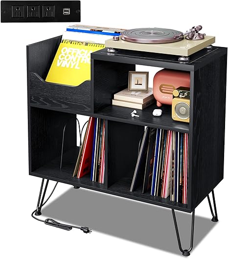 Amazon.com: TC-HOMENY Record Player Stand with Vibration-Isolated ...