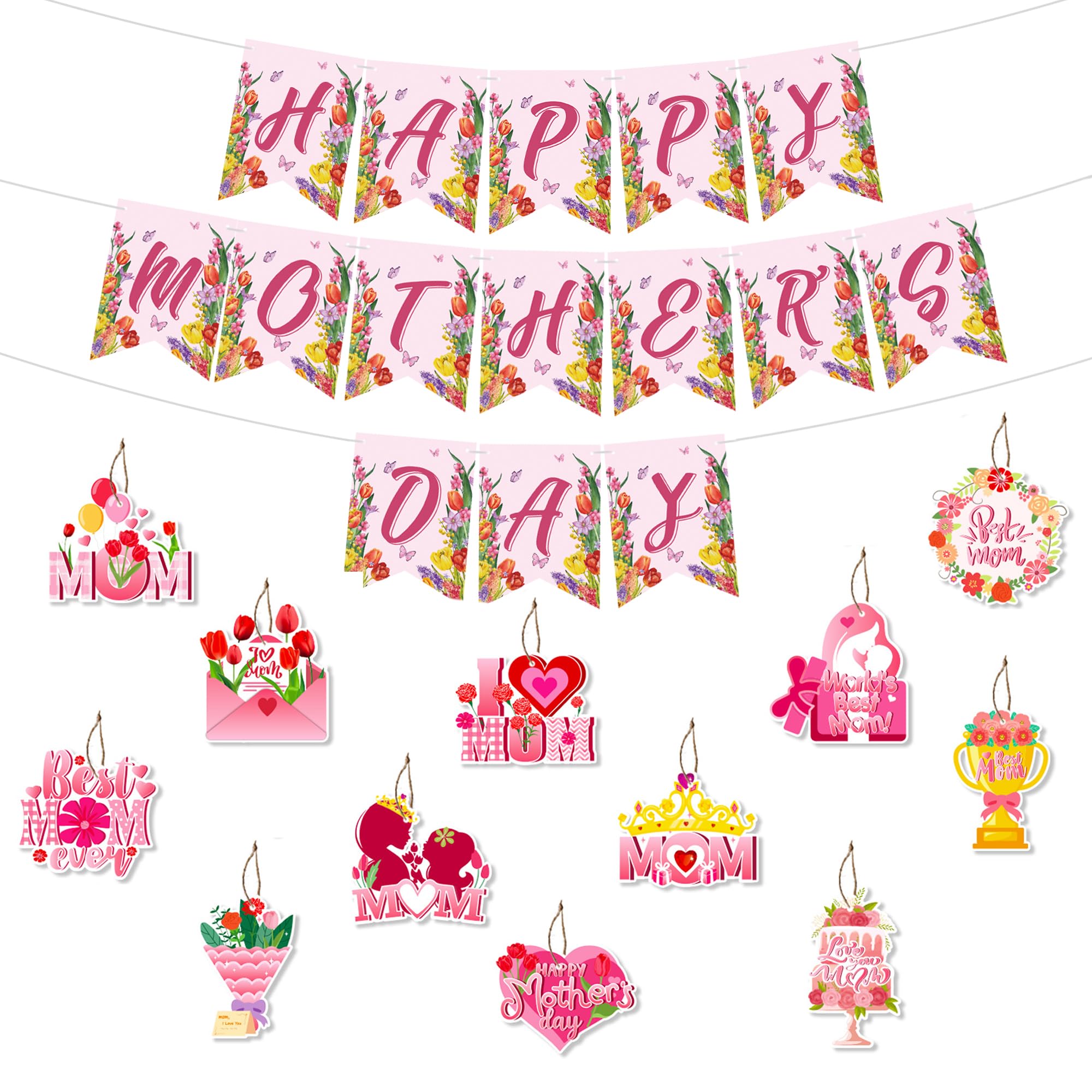 Amazon.com: Happy Mother's Day Decorations Happy Mother's Day Banner ...