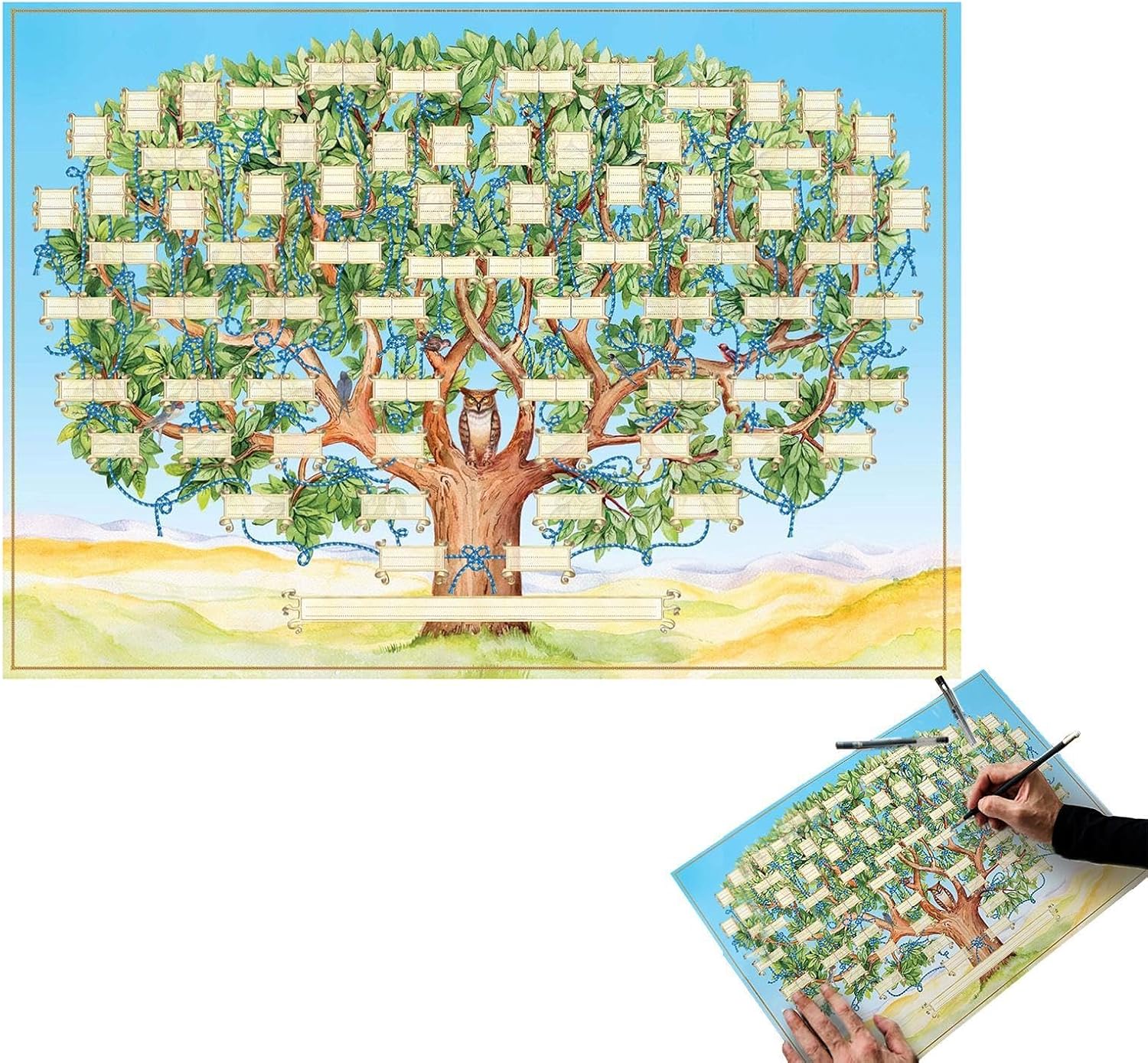 40x60cm Family Tree Charts To Fill In 6 Generations - Family Tree ...