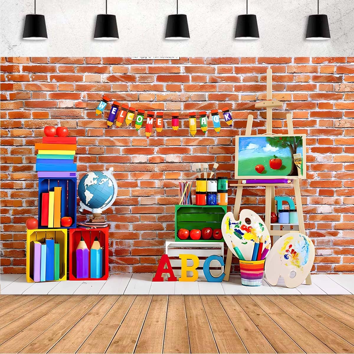 Amazon.com : Welcome Back to School Photography Background Brick Wall ...