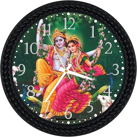 Buy Rangat Craft Plastic Designer Traditional Radhe Krishna Wall Clock ...