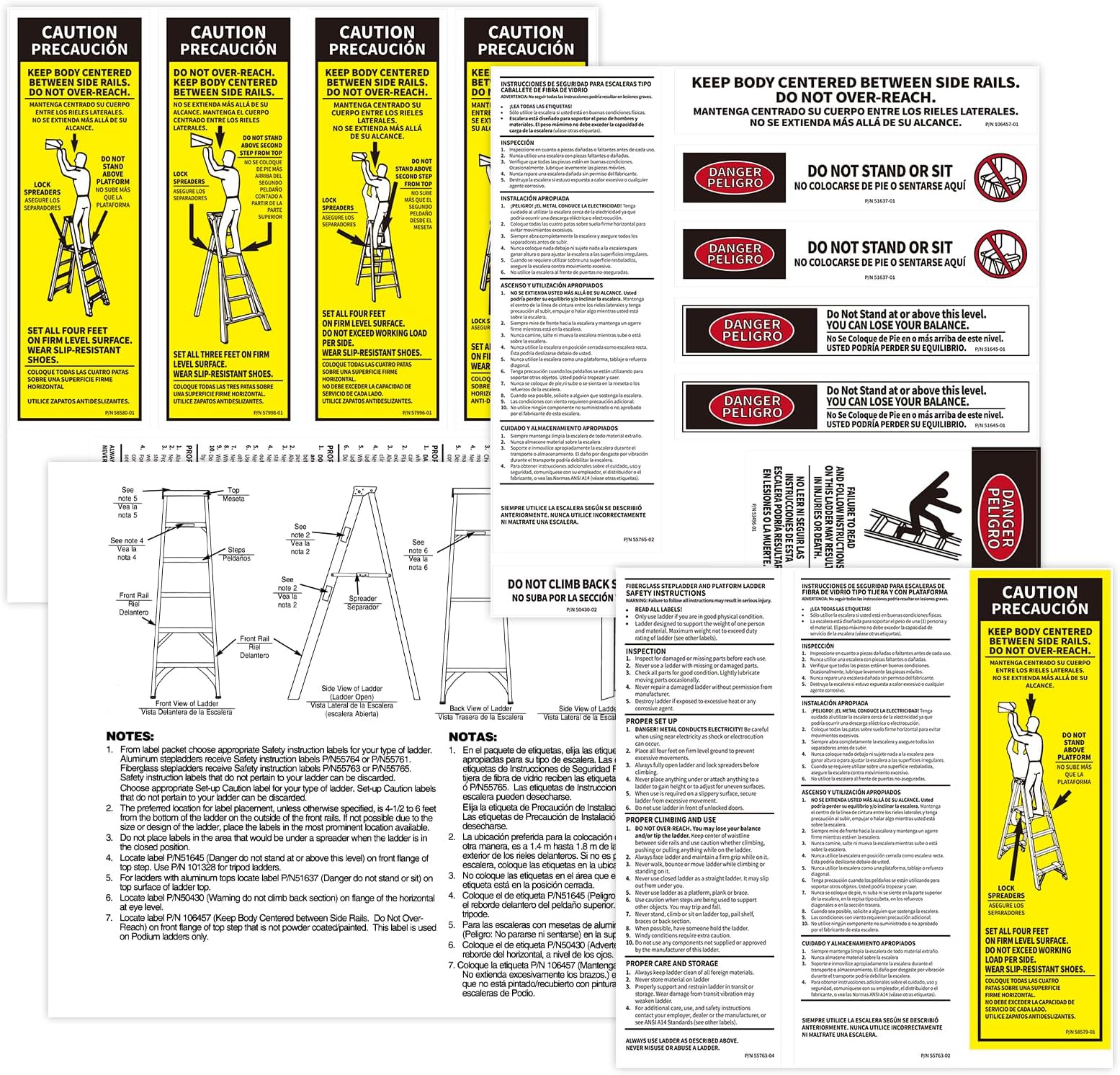 GRONGU Step Ladder Safety Labels Stickers Compatible with Werner ...