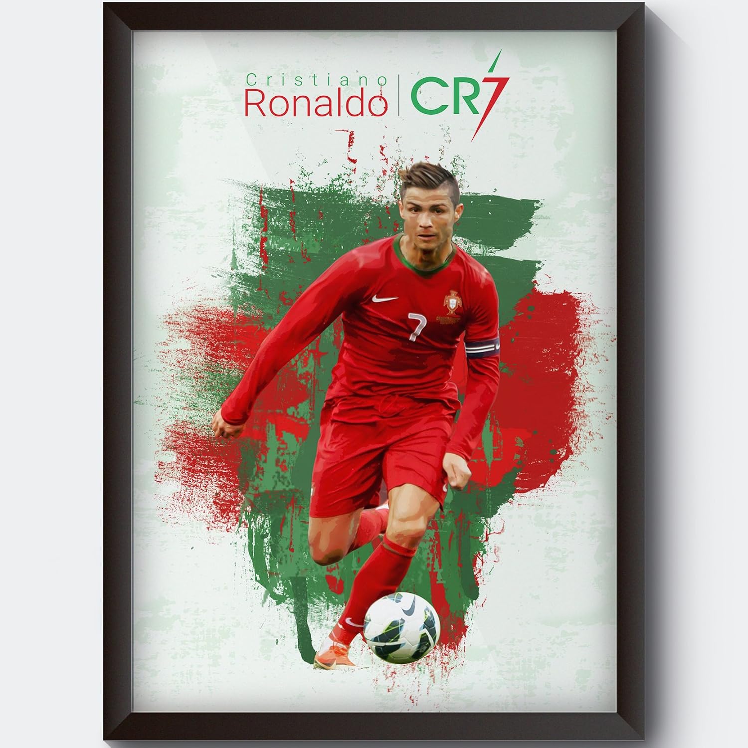 MOTIVATE BOX India, Cristiano Ronaldo CR7 Portugal Designed Black Wall ...