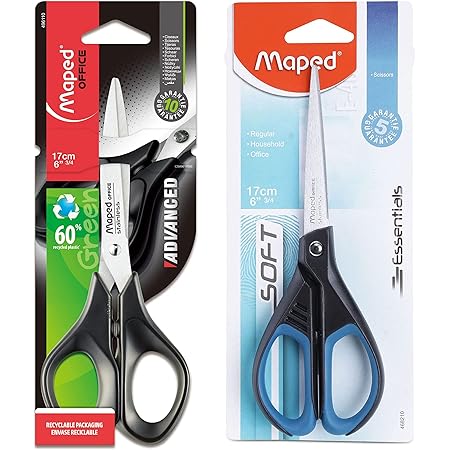 Maped Essential Soft 17cm Scissor & Maped Advanced 17cm Scissor : Amazon.in