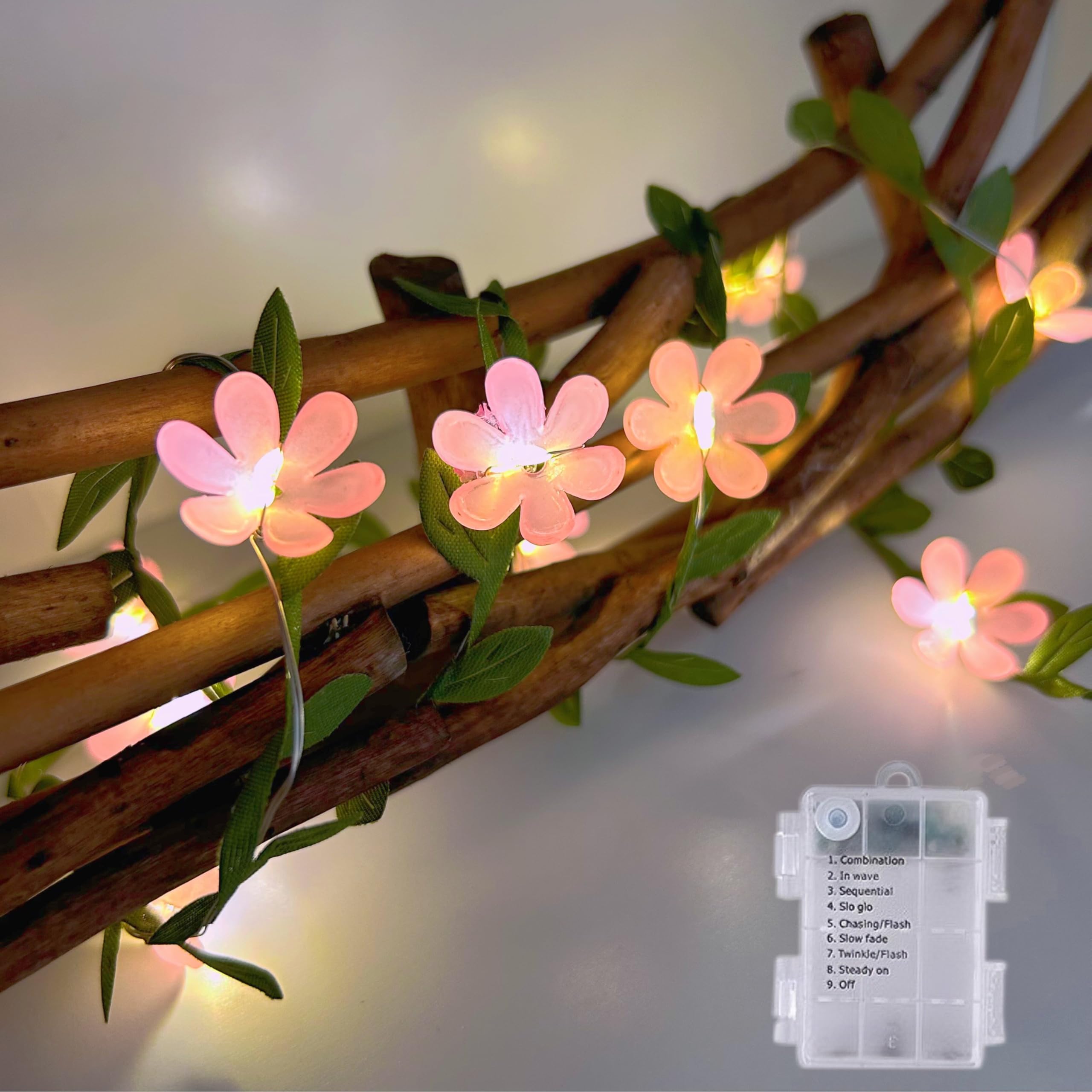 String Lights 20 White Romantic Carnation Flower Fairy String Lights ...