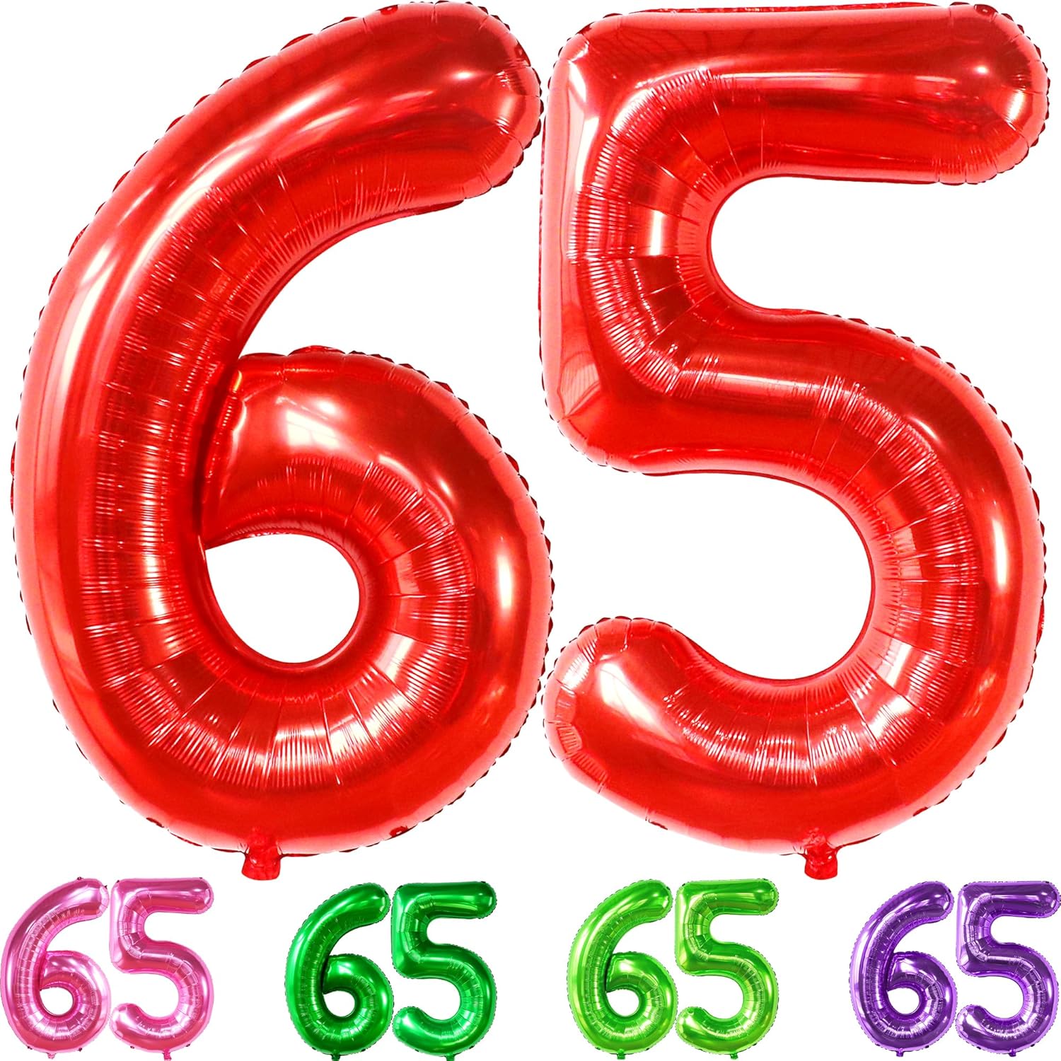 Amazon.com: KatchOn, Giant Red 65 Balloon Number - 40 Inch | 65 Year ...