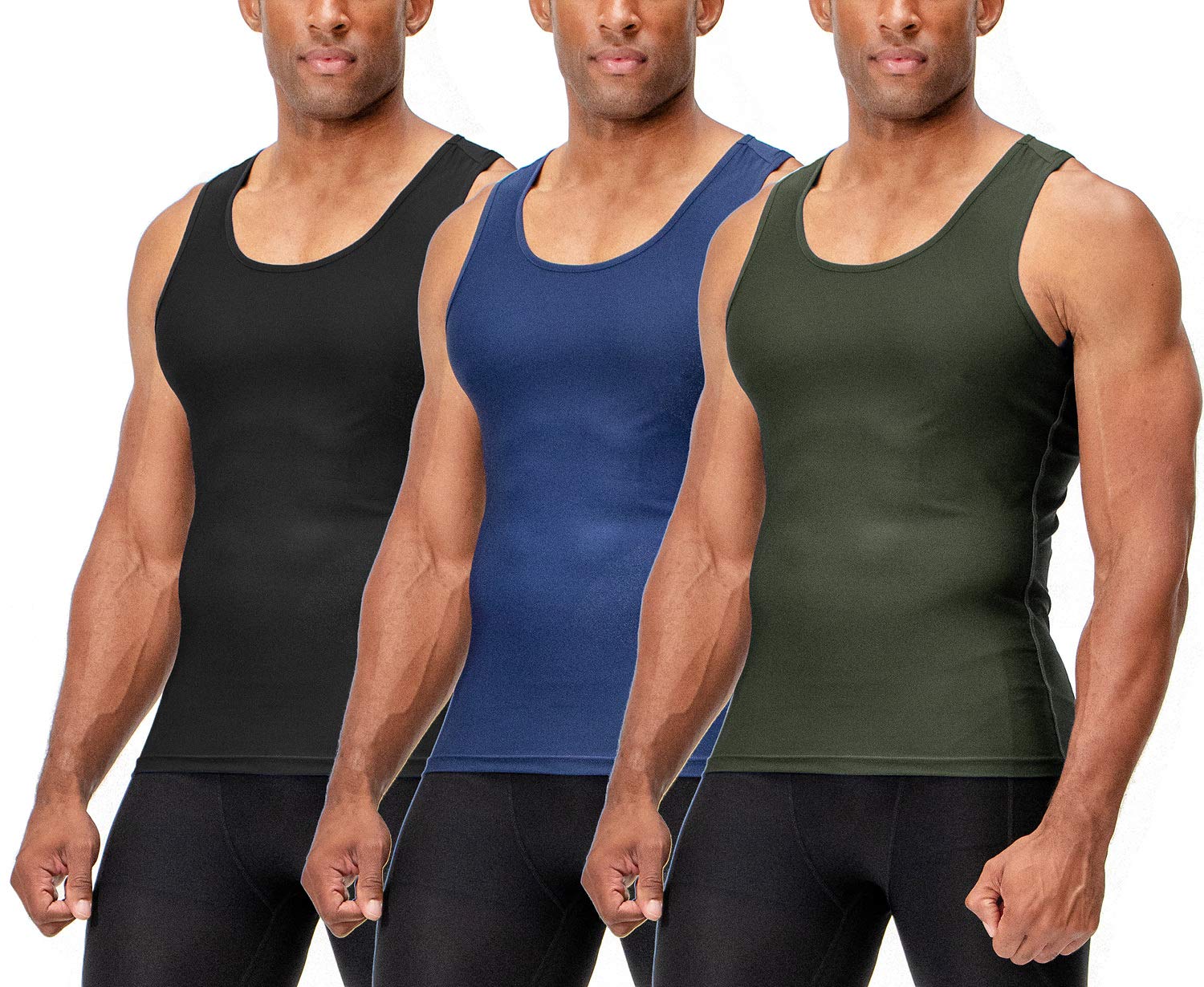 Snapklik.com : DEVOPS 3 Pack Mens Muscle Dry Fit Compression Tank Top