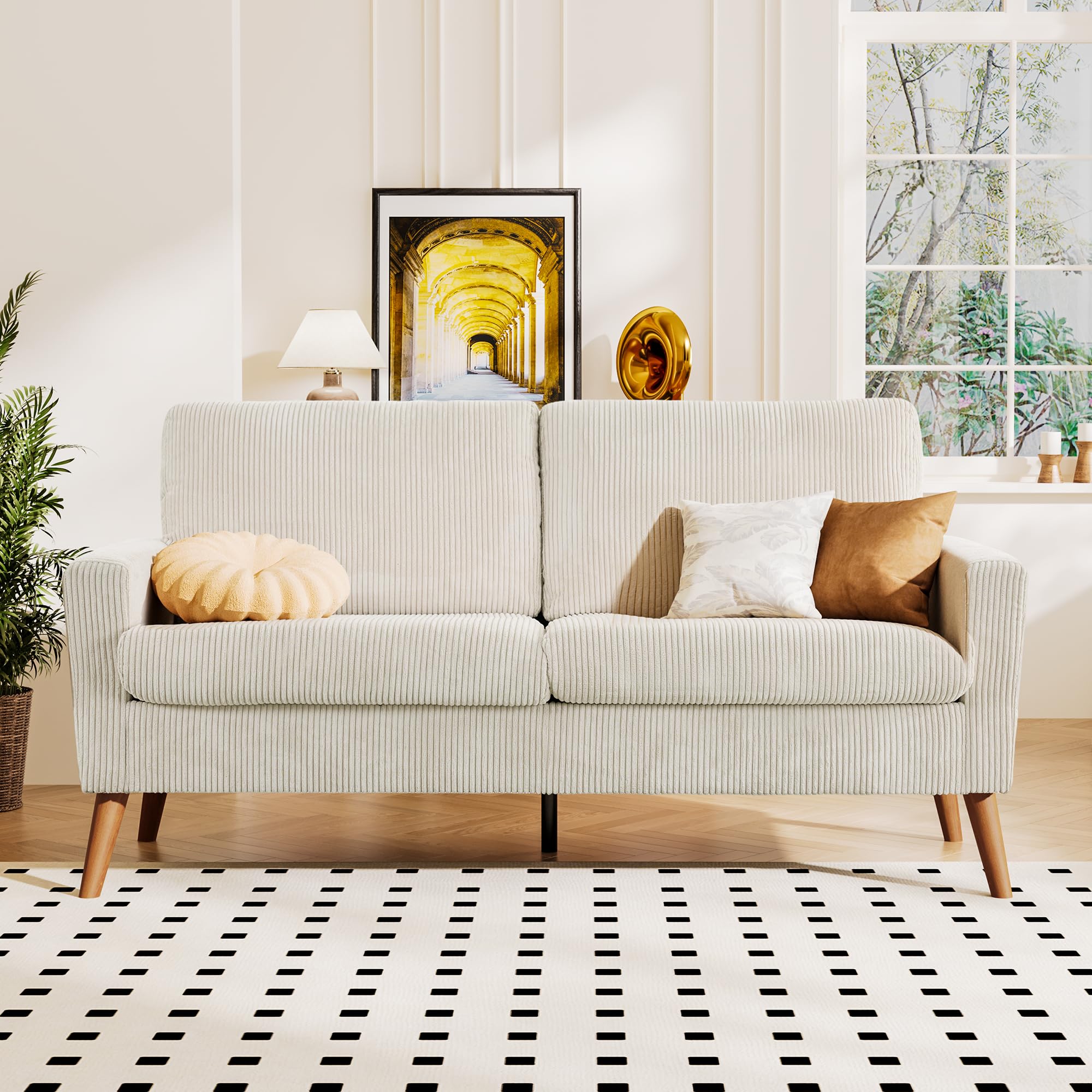 Amazon.com: AMICLIBER 68" Loveseat Sofa for Living Room, Mid Century ...