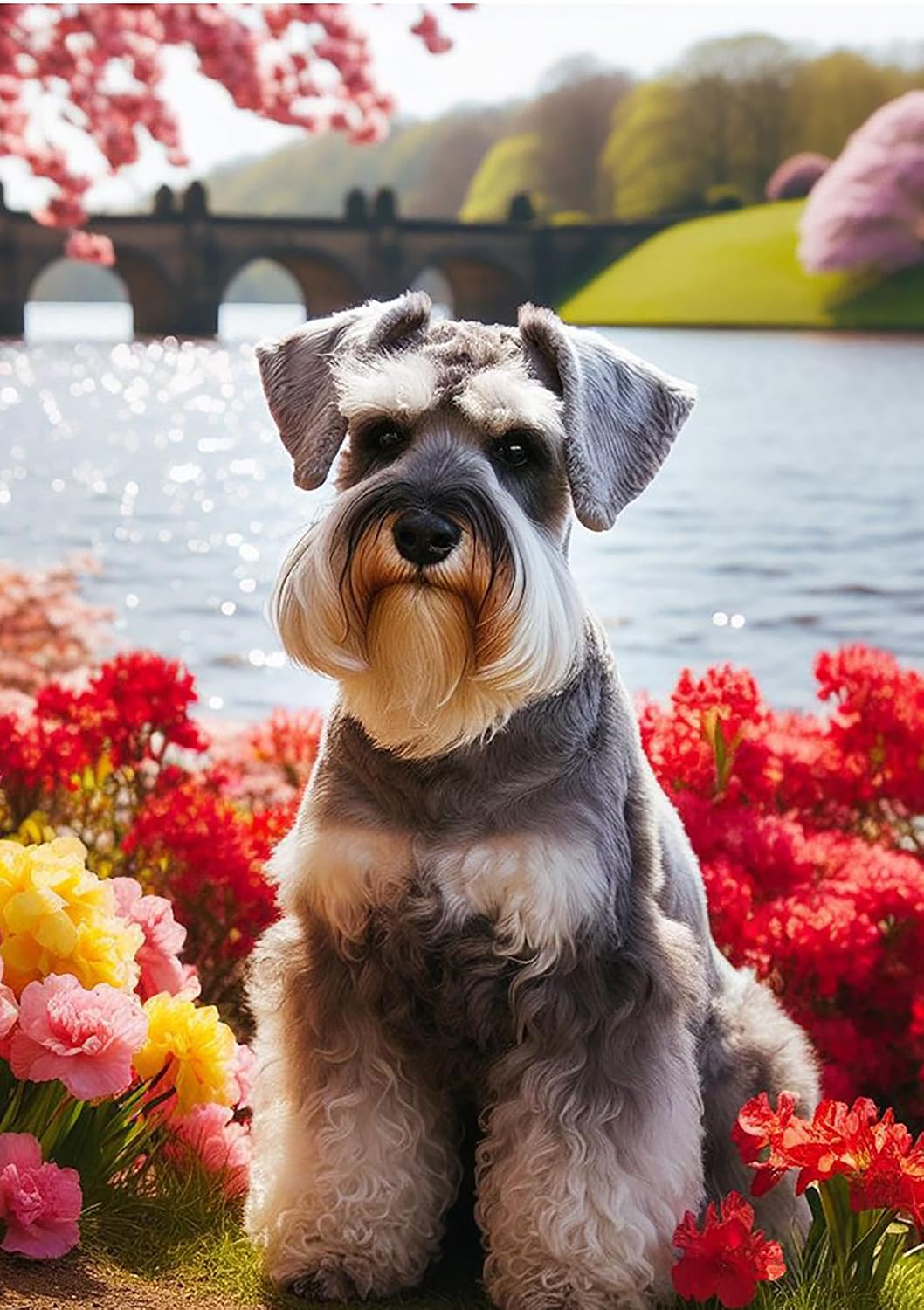 Amazon.com : Schnauzer Grey Uncropped - Best of Breed DCR Spring Garden ...