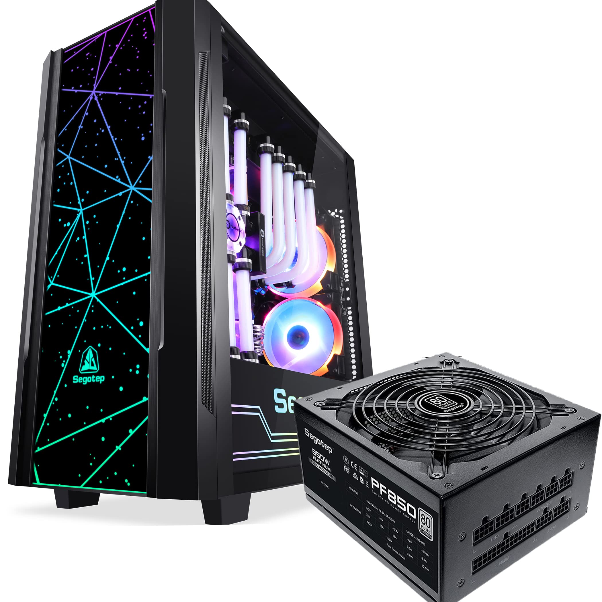 Buy Segotep Phoenix ATX RGB Mid Tower PC Gaming Computer Case + 850W ...