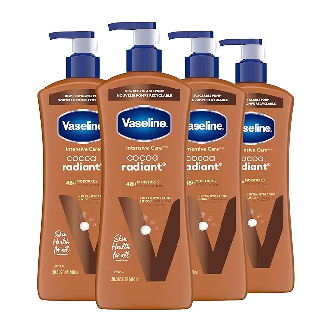 Amazon.com : Vaseline Intensive Care Body Lotion Cocoa Radiant 4 Count ...