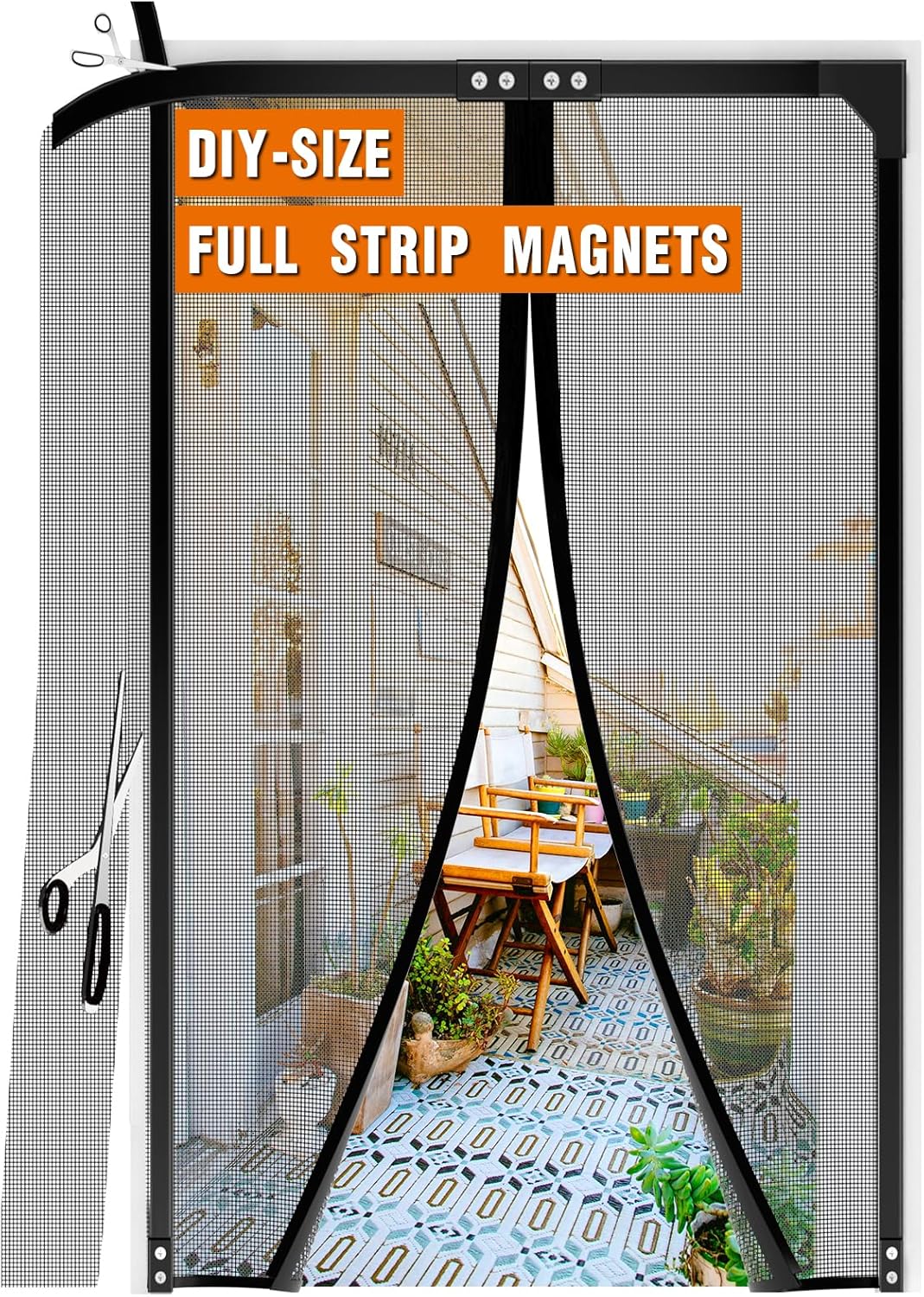 Magnetic Fly Screens for Doors Fiberglass DIY Size Max 100x210 cm Full ...