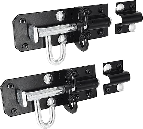 IRONTITE® 2 Pack Black Brenton Bolt Gate Bolt 100mm (4"), Ideal Door ...