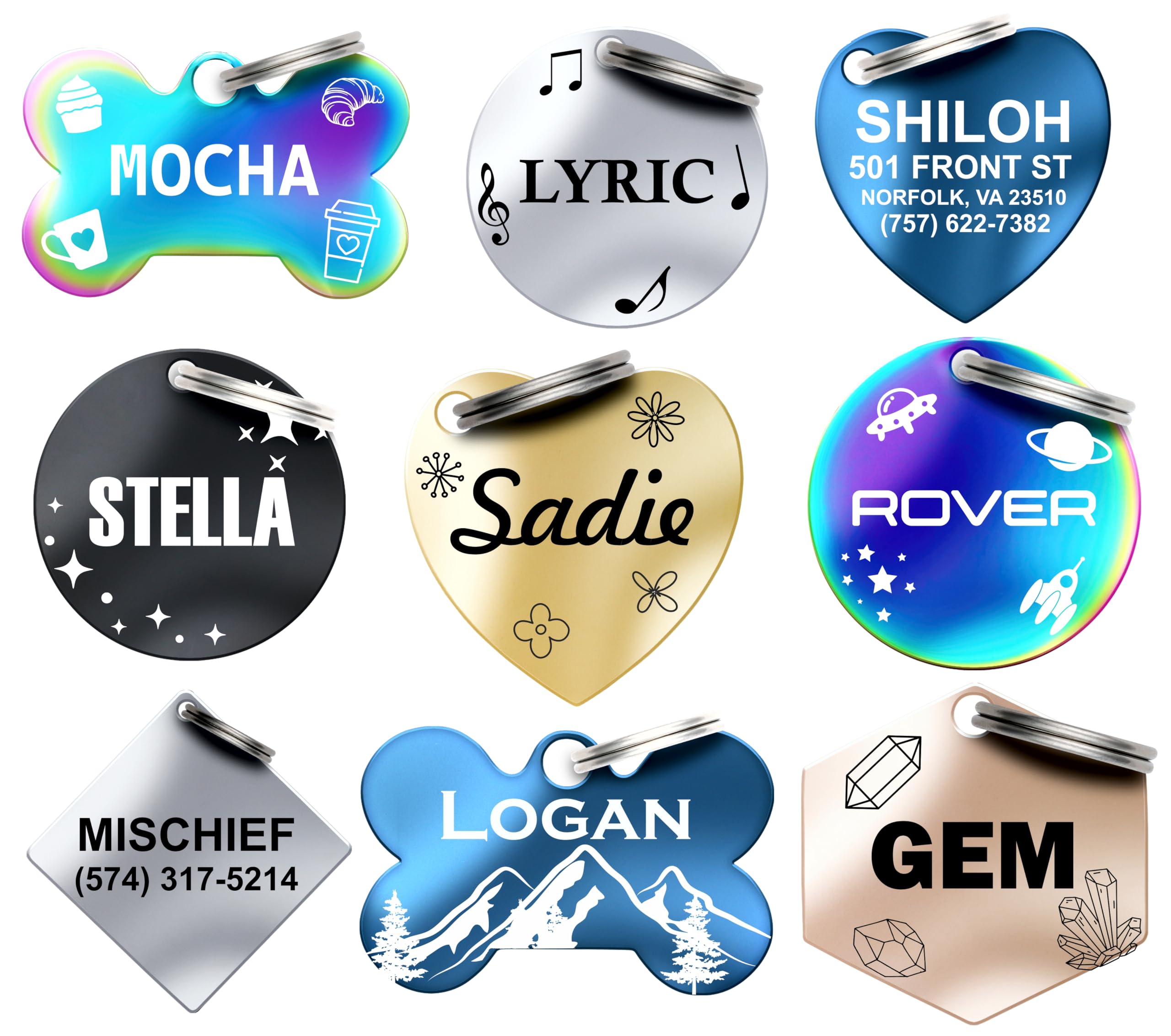 Amazon.com: Dr. Fremont's Stainless Steel Custom Pet ID Personalized ...