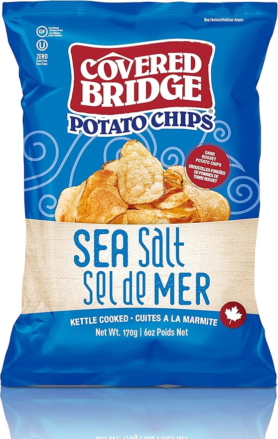 Covered Bridge Potato Chips – Sea Salt - Gluten Free, Kosher, Kettle ...