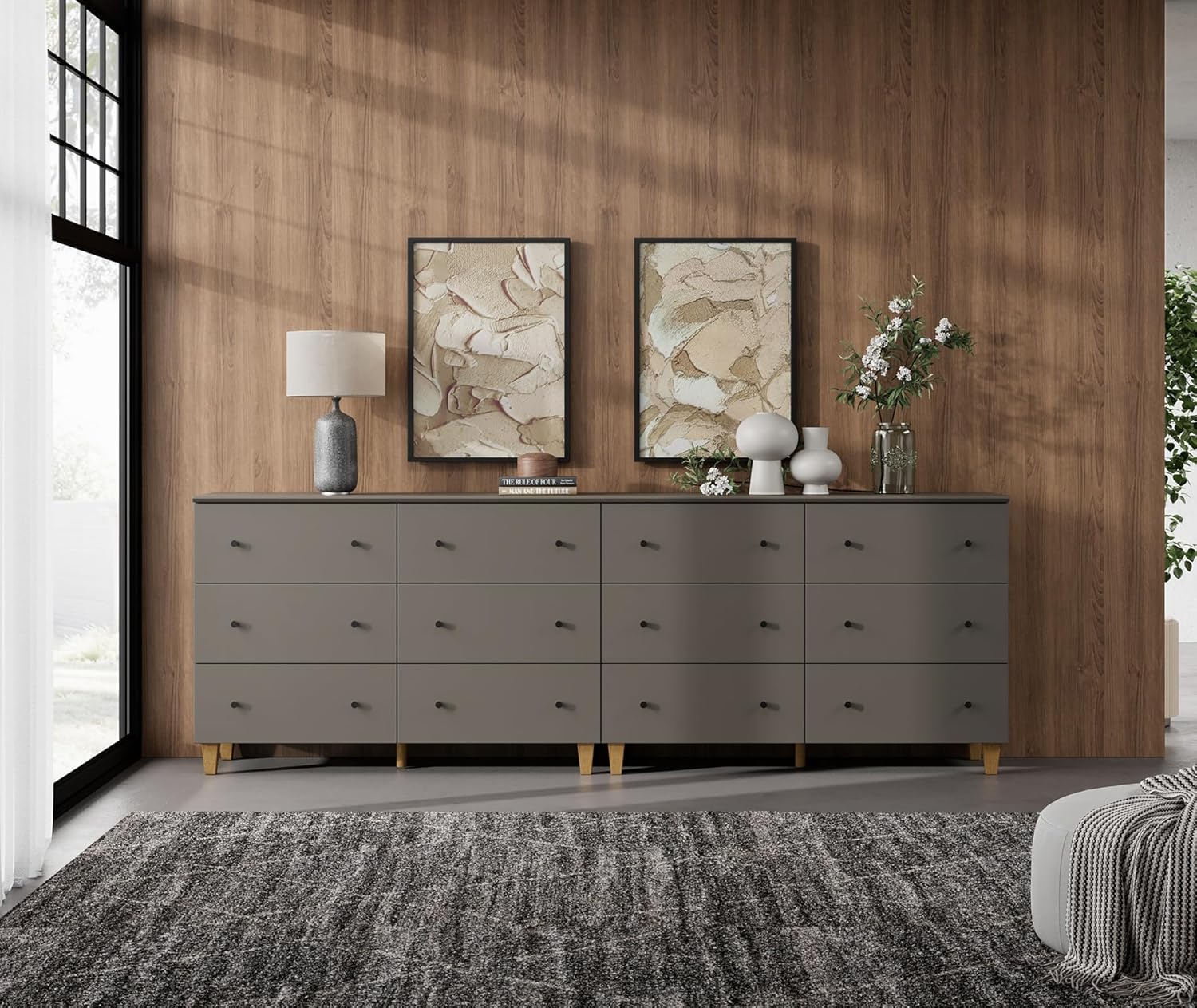 Amazon.com: WAMPAT 12 Drawers Dresser Chest for Bedroom, 2-in-1 Modern ...