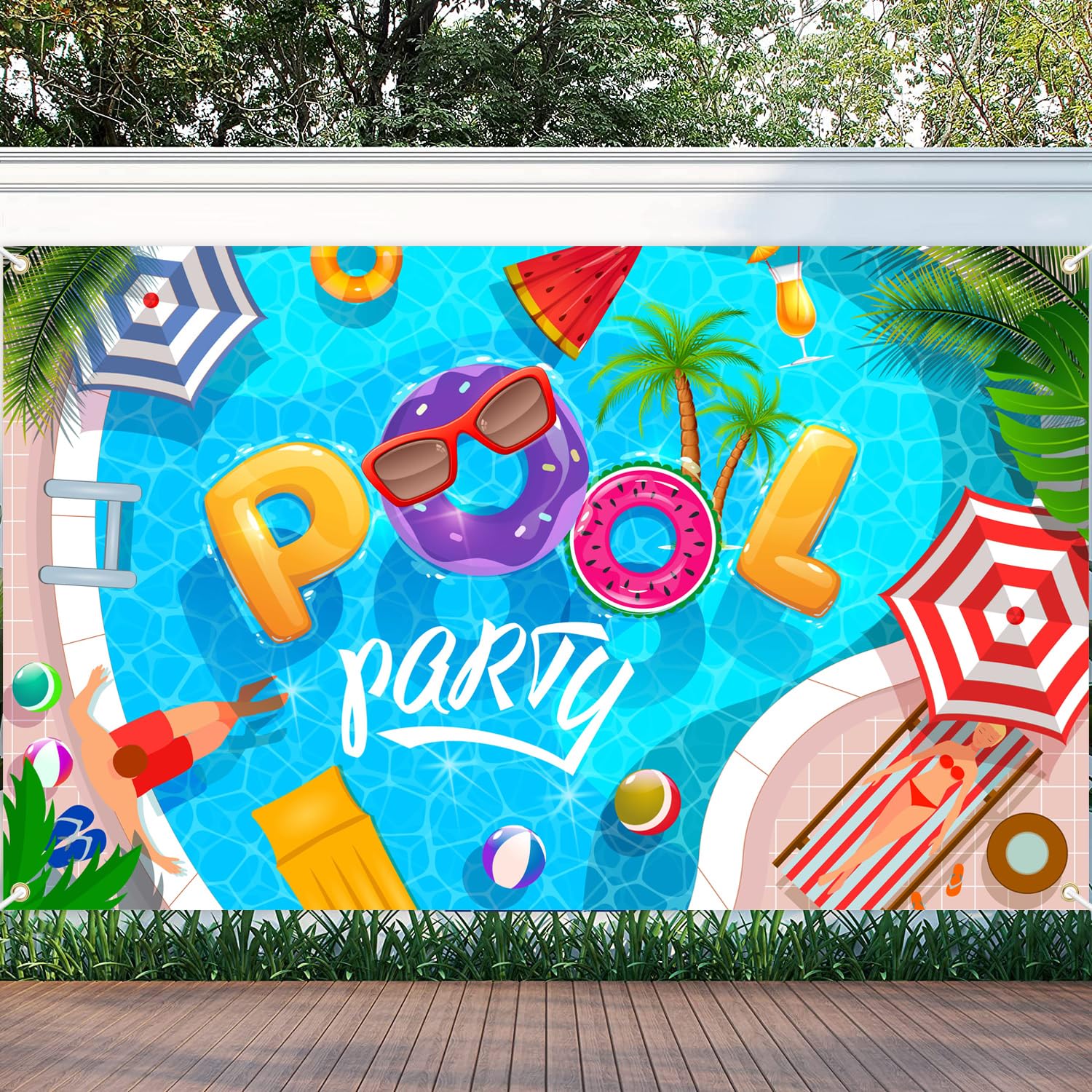 Buy Swimming Pool Party Banner Pool Party Backdrop for Pool Party ...