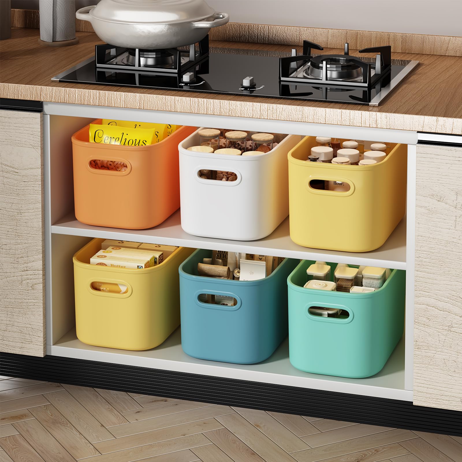 Snapklik.com : ORGIDOL 10 Pack Colorful Plastic Storage Bins, Storage ...