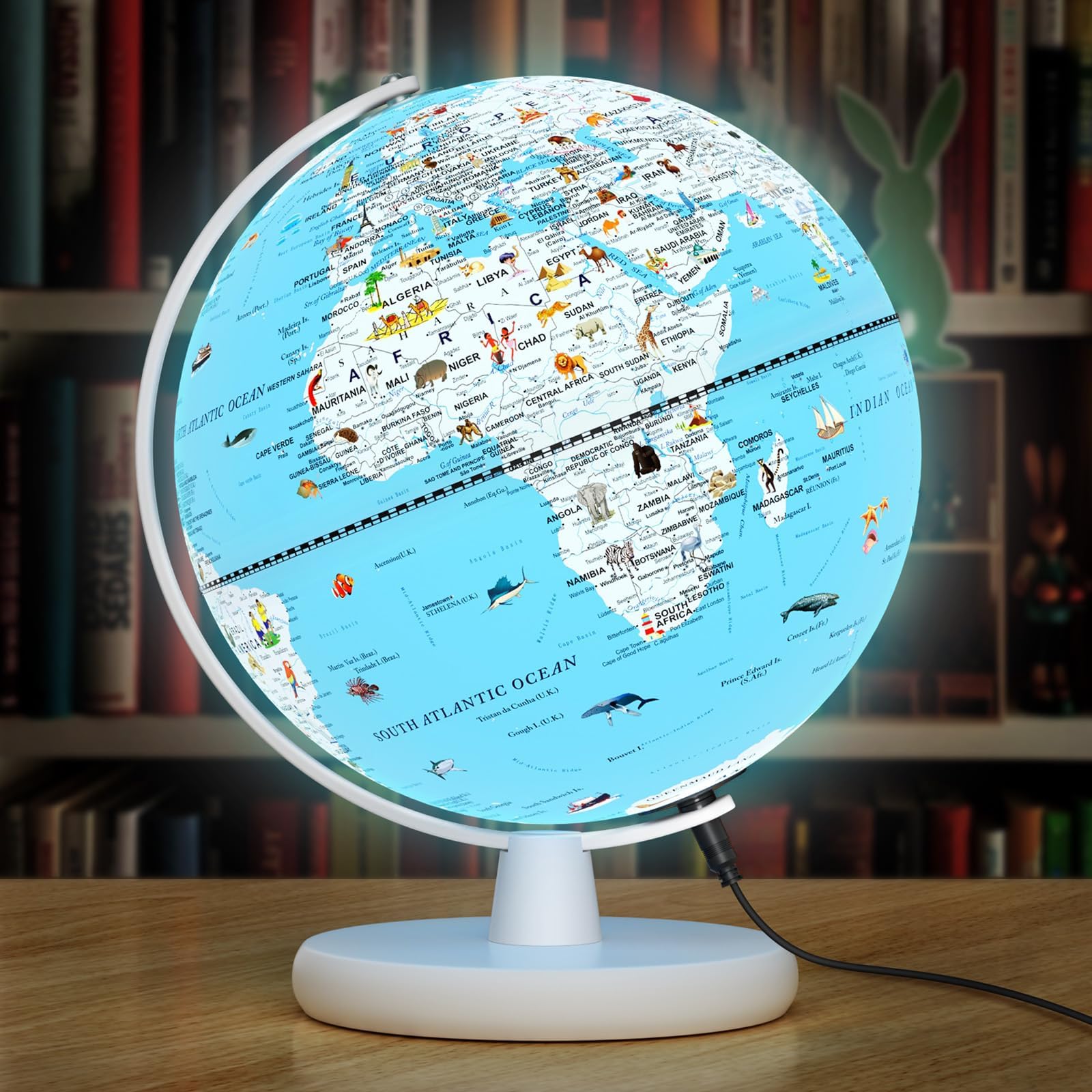 Amazon.com: 3-in-1 Light Up Globe for Kids - 8” Illuminated Star Map ...