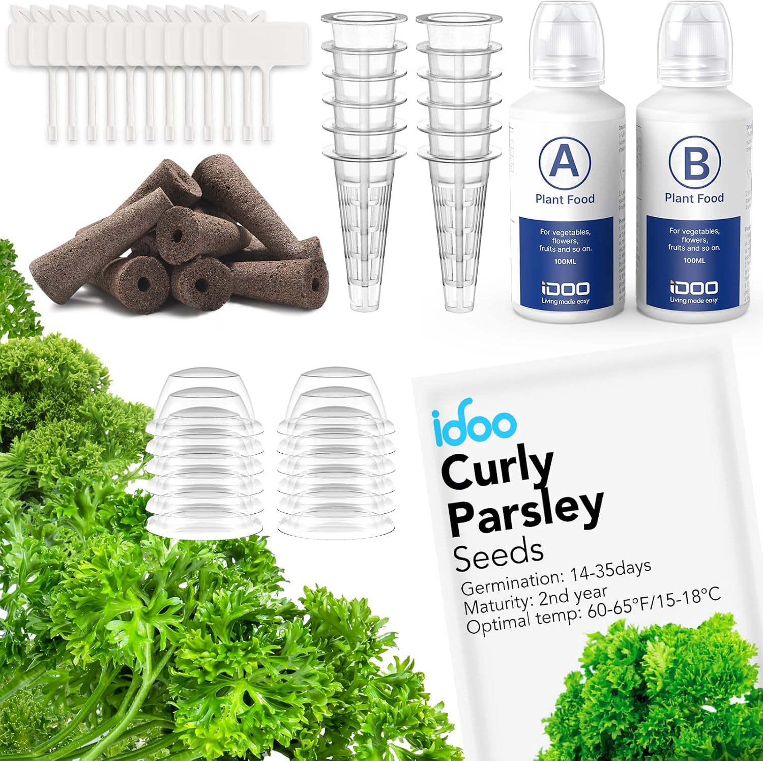 Amazon.com : iDOO Parsley Seed Pod Kit with Growth Sponges, Grow ...