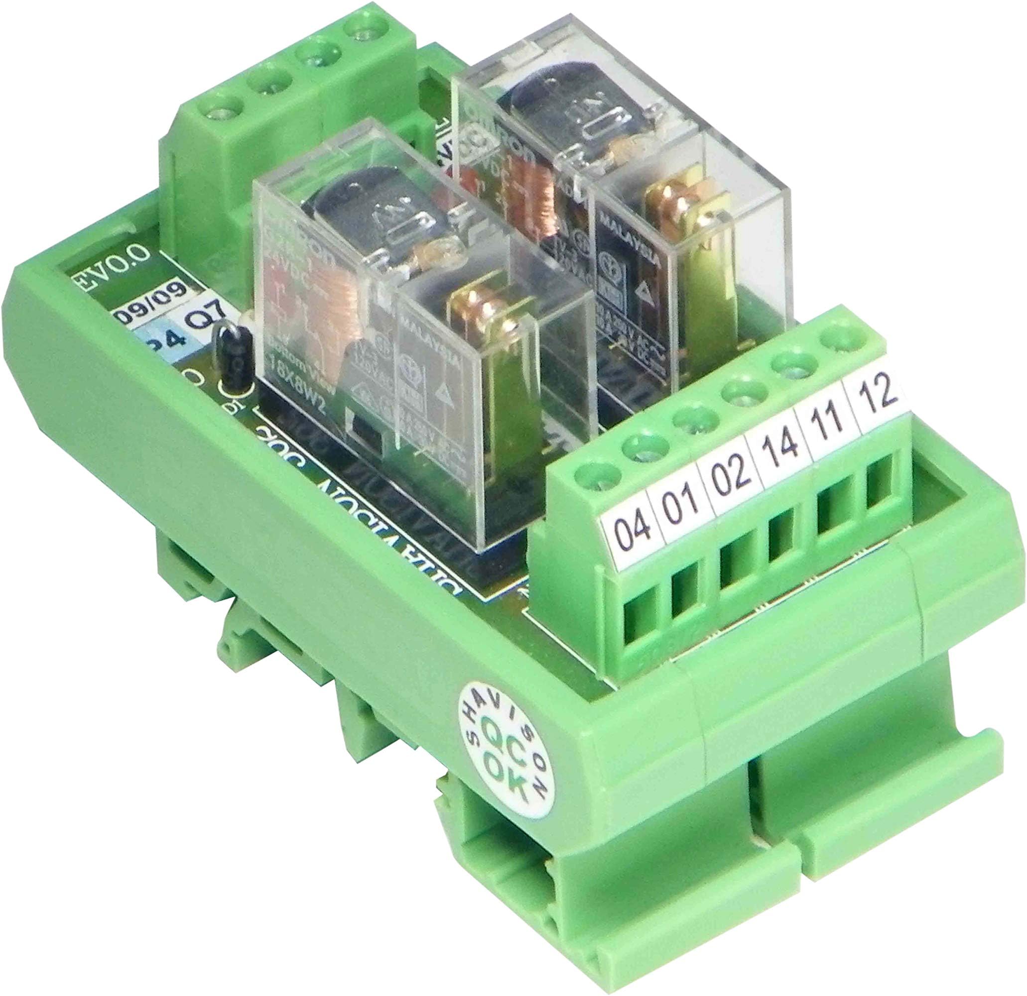 Shavison Relay Module AS362-24V-OE, 1C/O, 2 Channel, 24VDC Coil, OEN ...