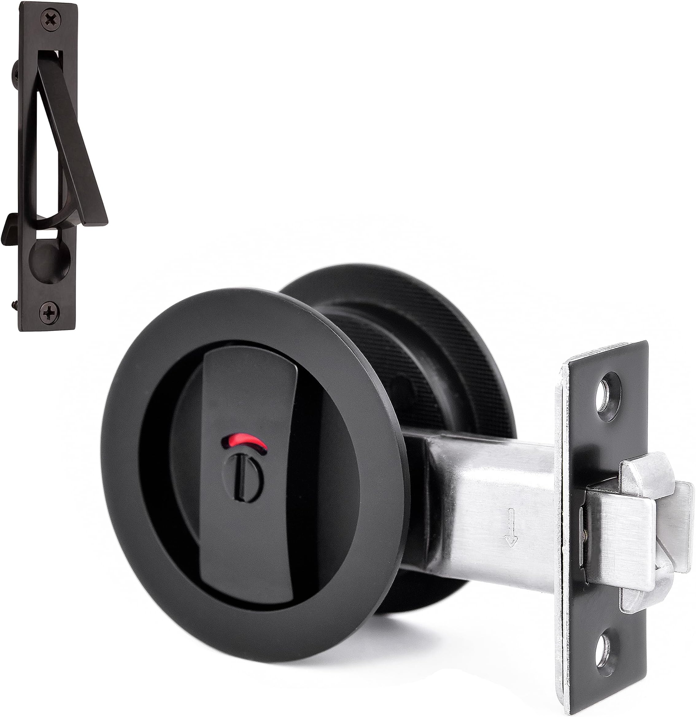 Round Pocket Door Lock with Edge Pull, Color Coded Indicators, Privacy ...