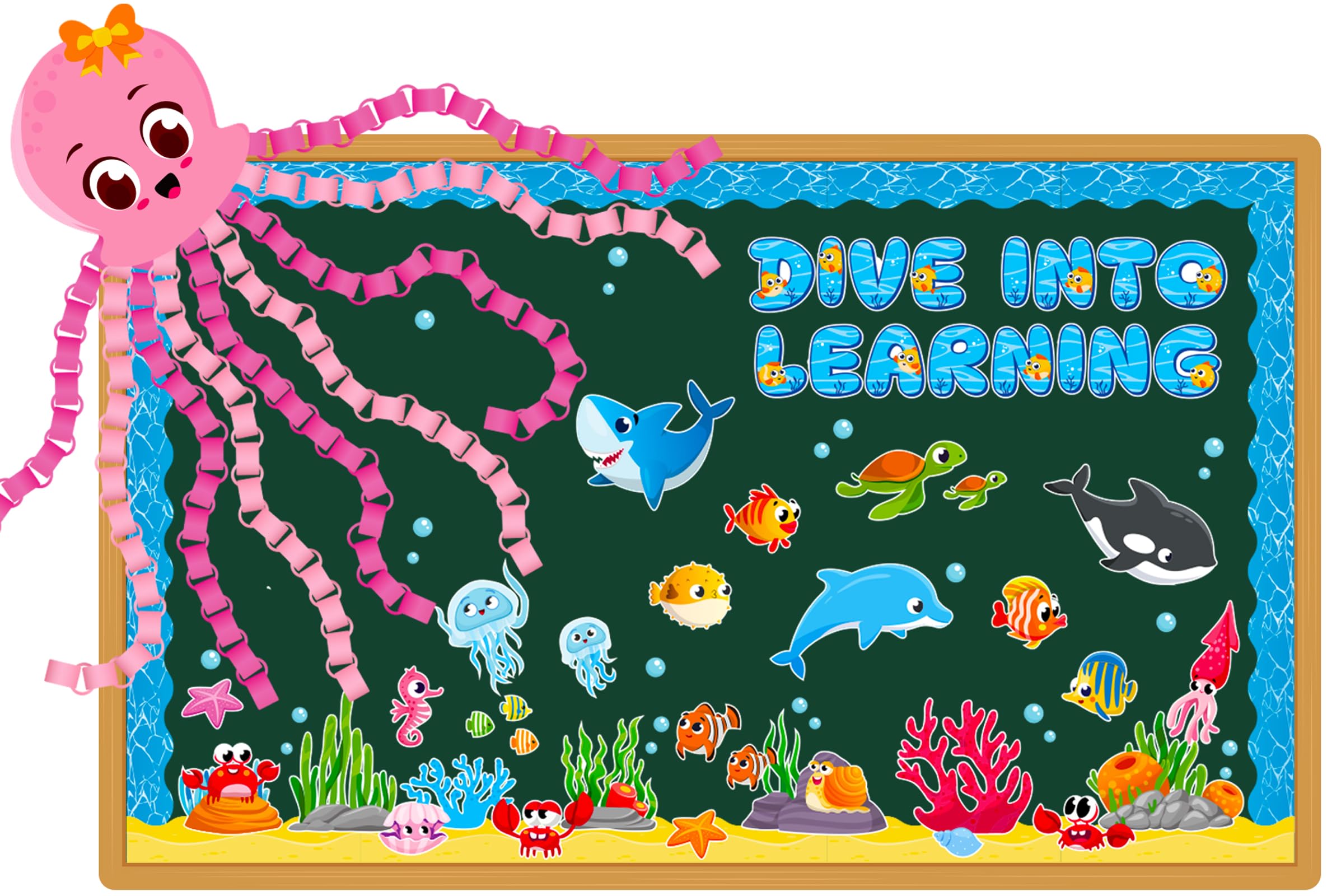 Inspirational Posters For Classroom 97 Pcs Ocean Animal Bulletin Board ...