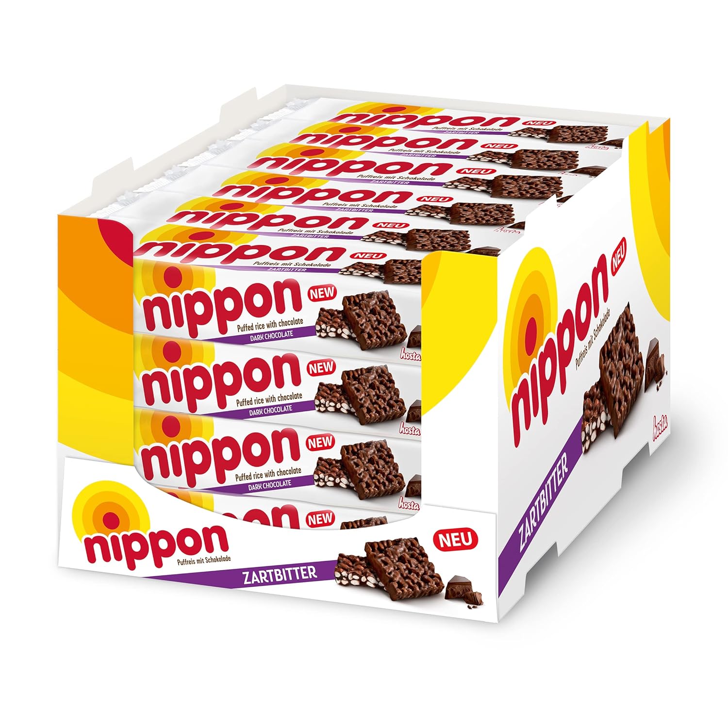 Nippon Puffreis mit Zartbitter Schokolade 200g im 24er Pack – Knuspriger Puffreis und Cerealien ...