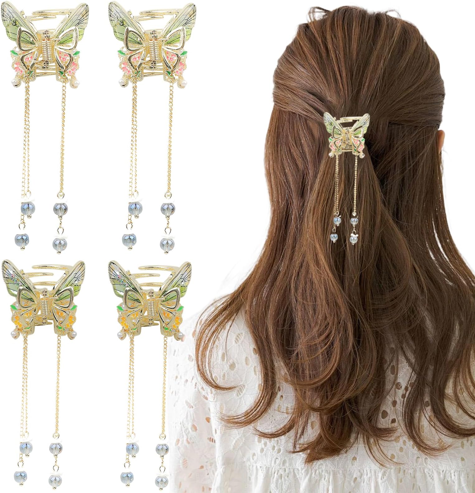 Amazon.com : KEIFIN 3PCS Hair Clip, Butterfly Hair Claw Clips Small ...