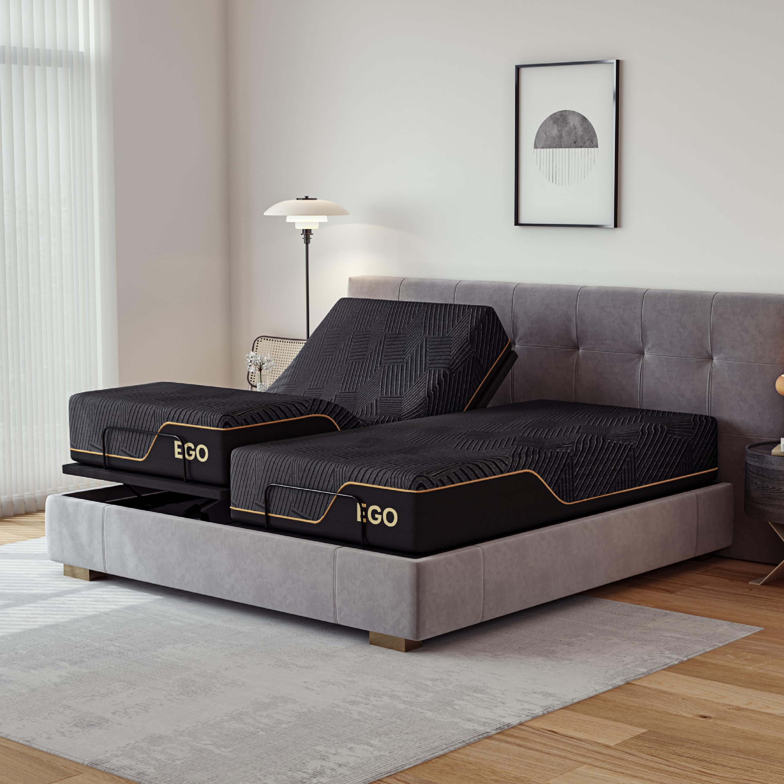 Amazon.com: EGOHOME Split King Adjustable Bed Frame and 14 inch Copper ...