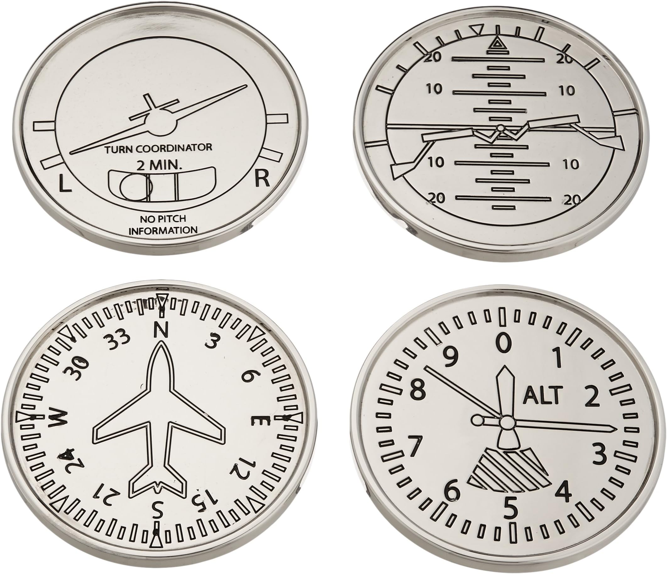Amazon.com | GODINGER SILVER ART Airplane Coasters, Set of 4: Godinger ...