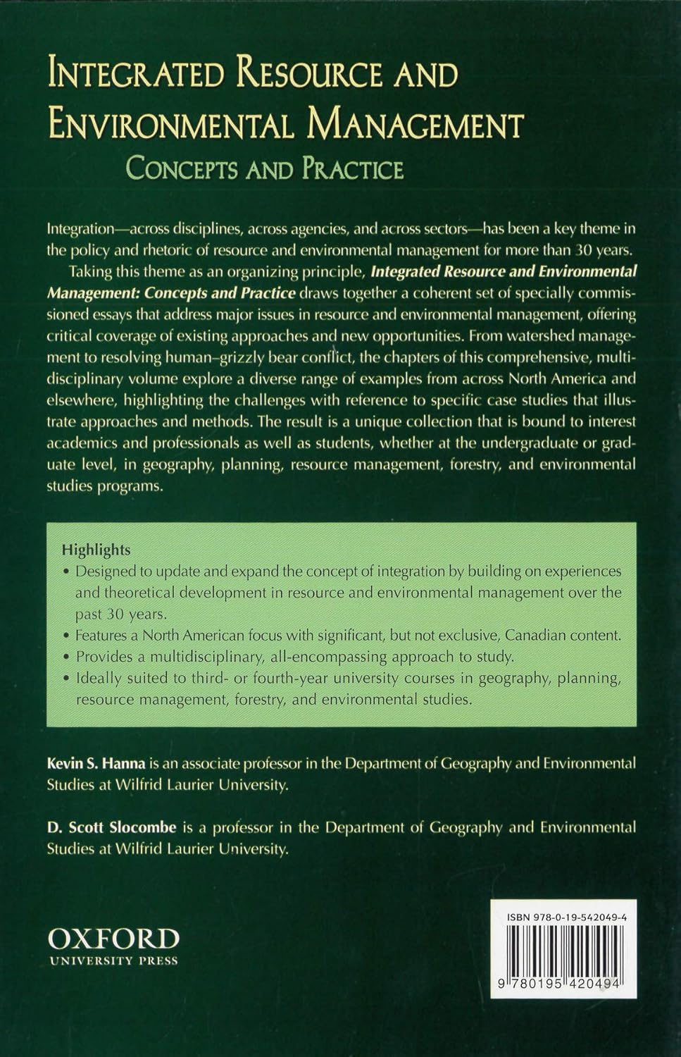 Buy Integrated Resource and Environmental Management: Concepts and ...