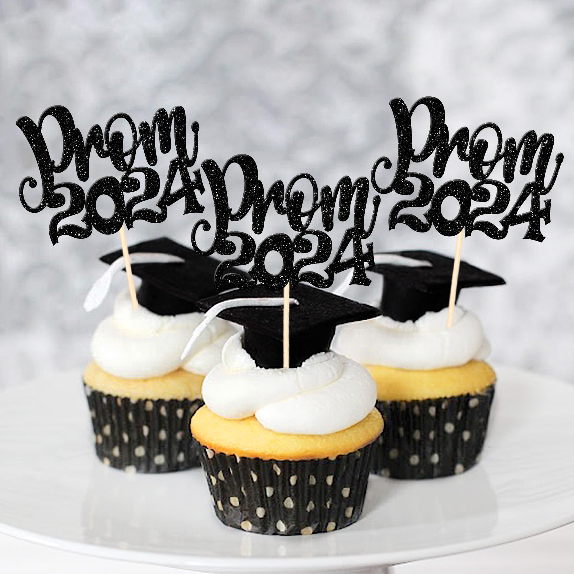 Snapklik.com : 36 PCS Prom 2024 Cupcake Toppers Glitter Prom Night ...