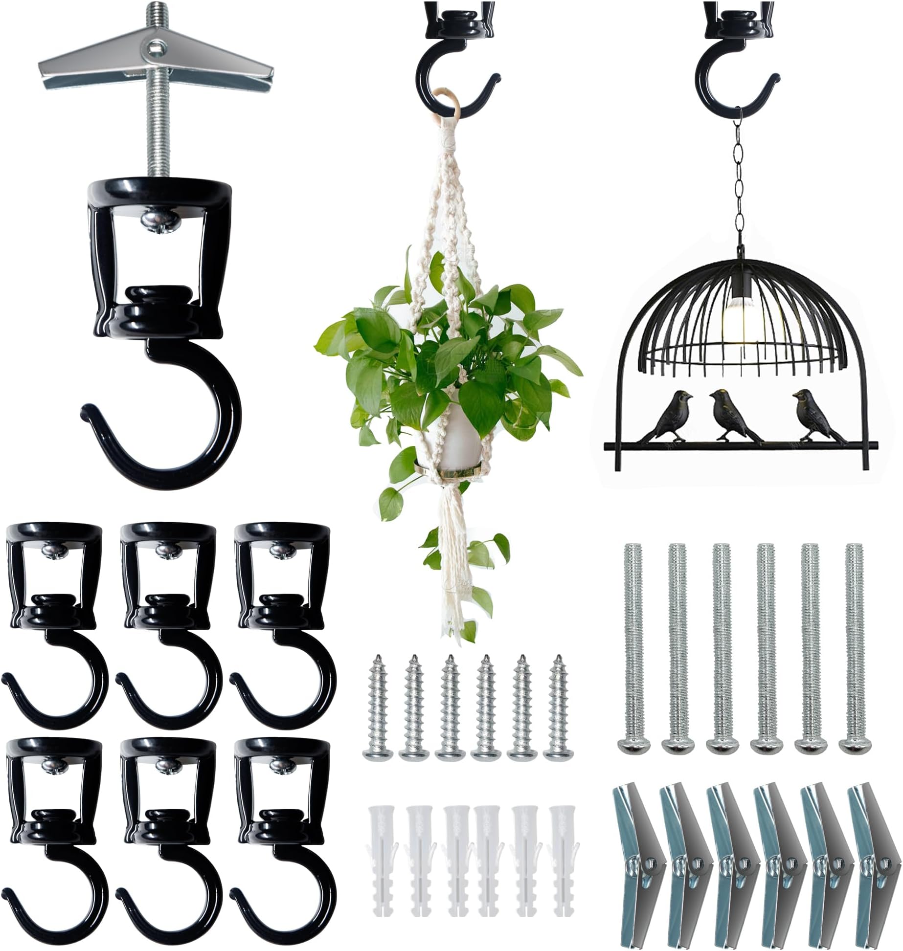 Amazon.com: ONIKK Ceiling Hooks for Hanging Plants (2 PCS Gold),Heavy ...