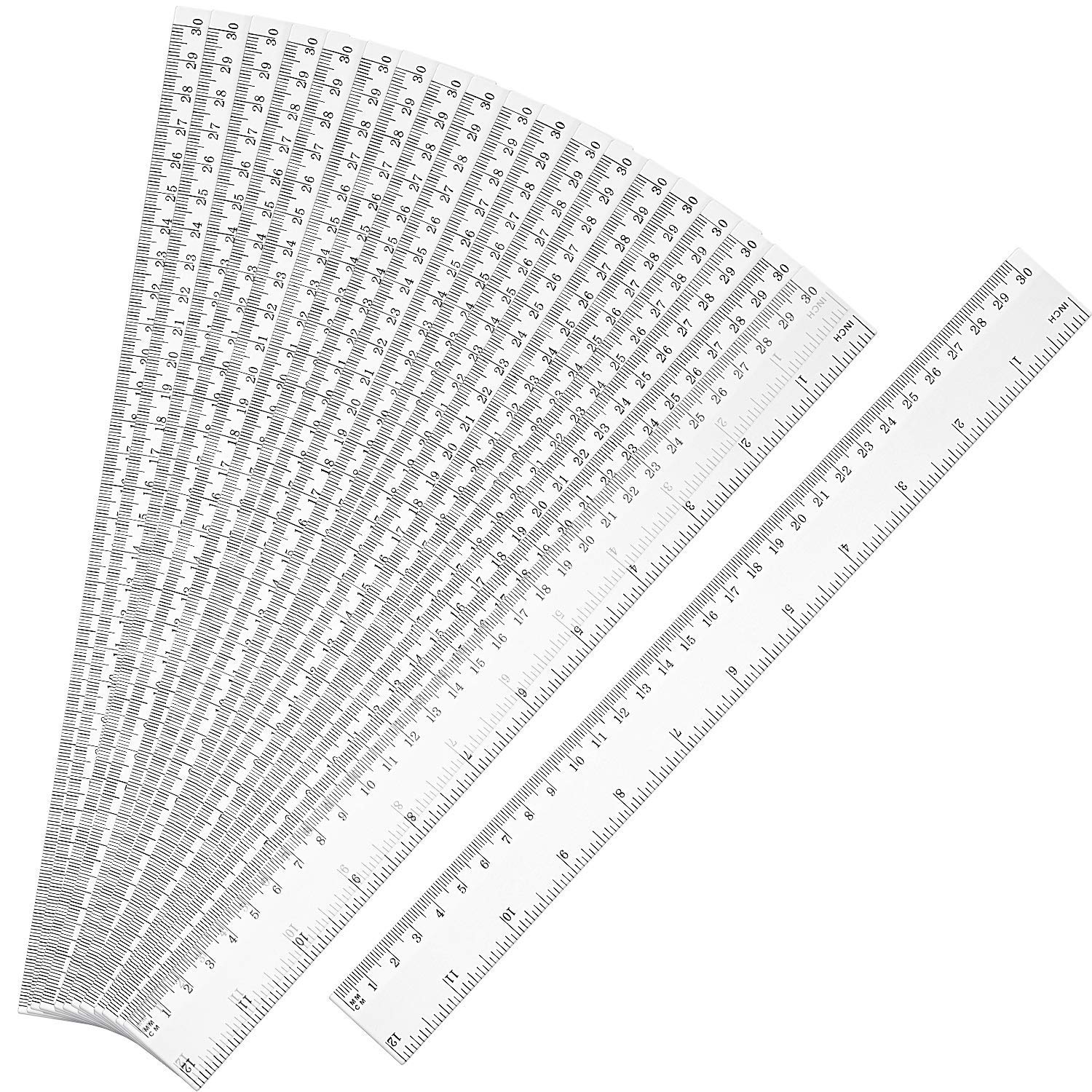 Rulers for Kids, 30 Pcs Clear Plastic Rulers 30cm/12Inch Transparent ...