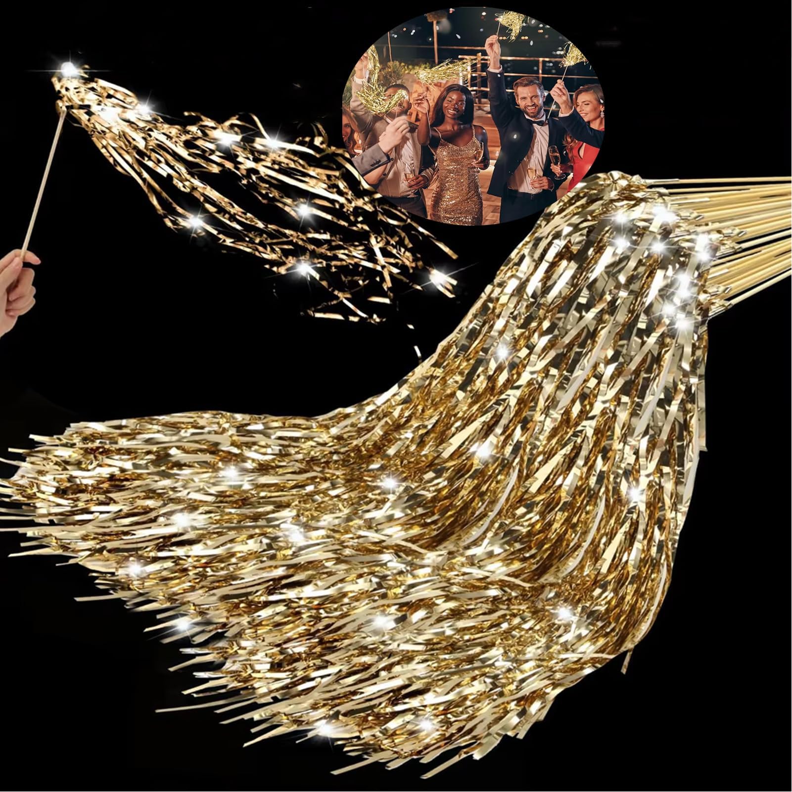 Amazon.com: 48pcs Wedding Sparklers Send Off，Wedding Streamers Light Up ...