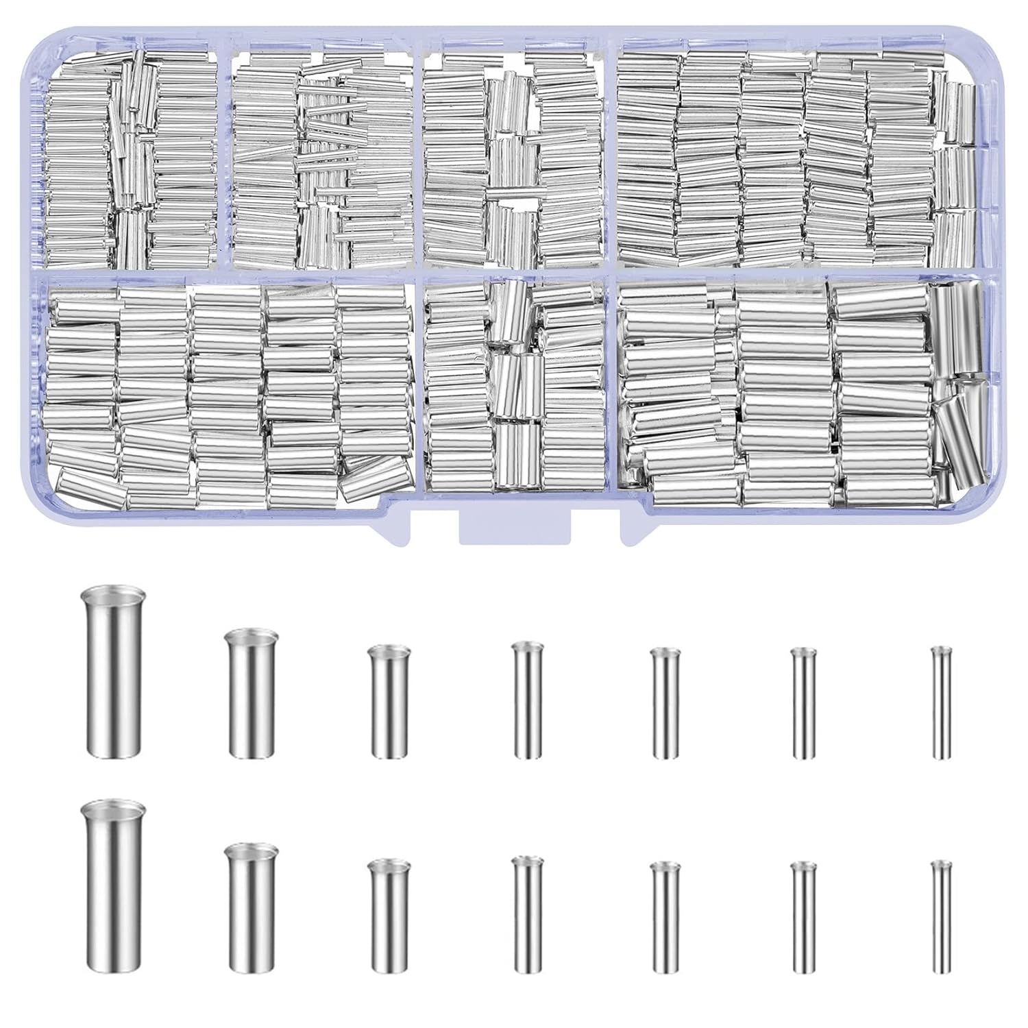 QOOSIKICC 650 Pcs 7 Sizes Wire Ferrules Kit, Tinned Copper Crimp ...