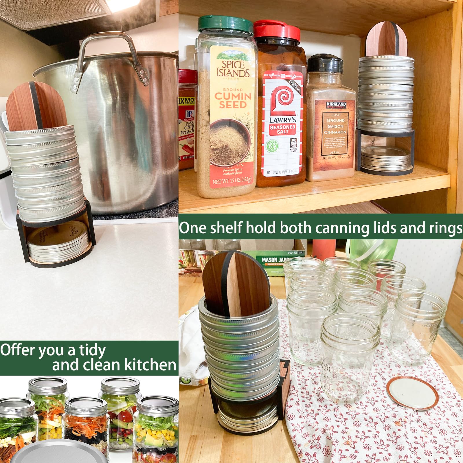 Snapklik.com : Mason Jar Lid Organizer, Mason Jar Lid Storage, Wood ...