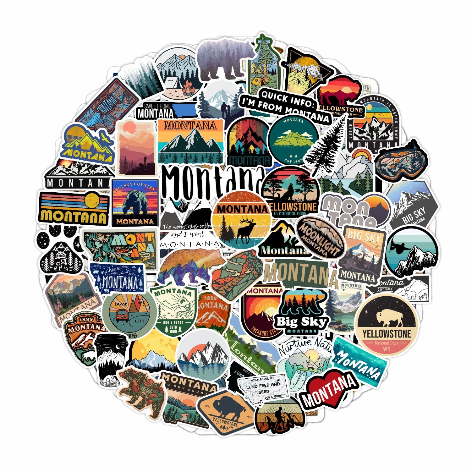 Amazon.com: 100Pcs Montana Stickers for Water Bottle and Laptop ...